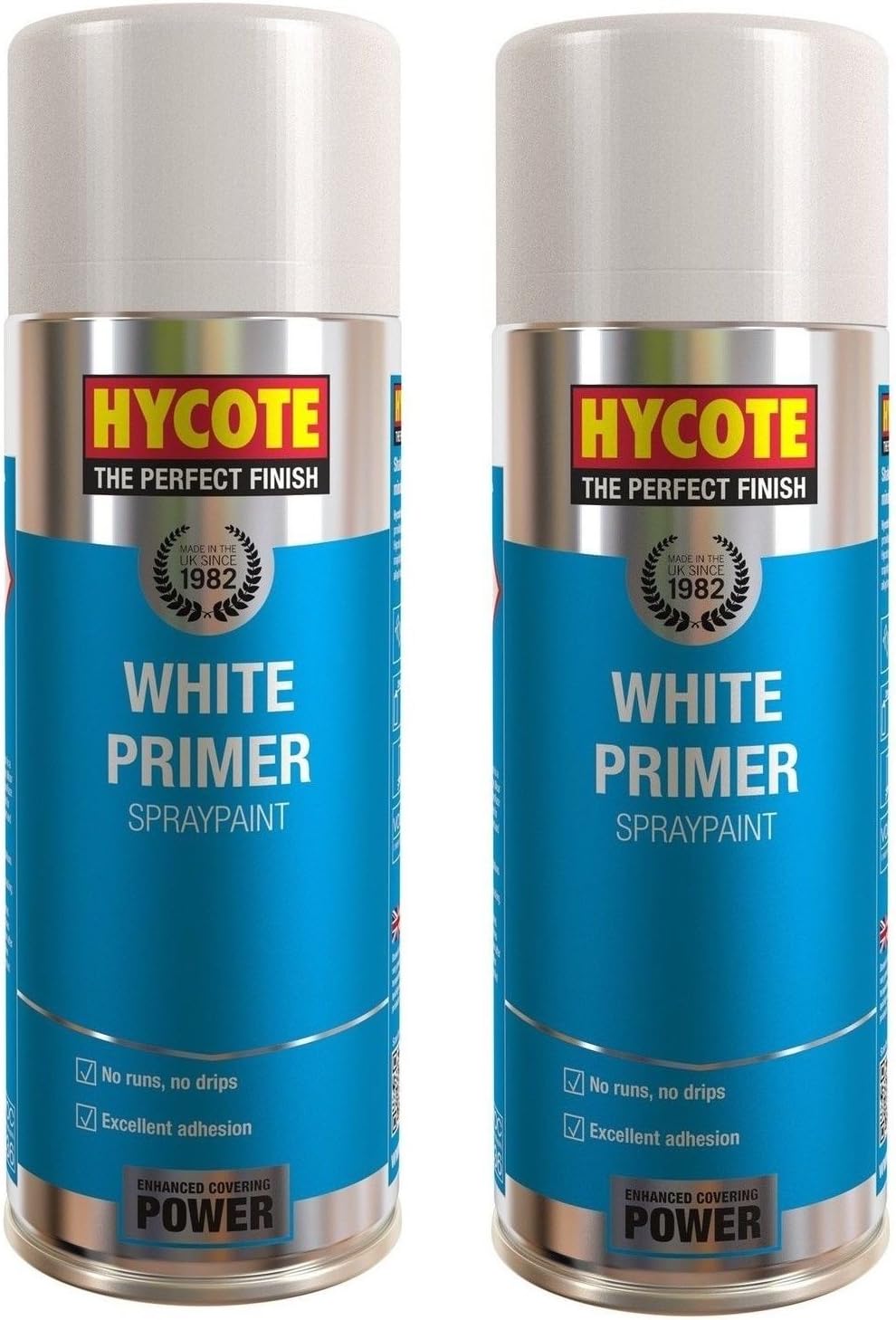 Hycote 2 x White Primer Car, Van, Bike Spray Paint/Aerosol 400ml ...