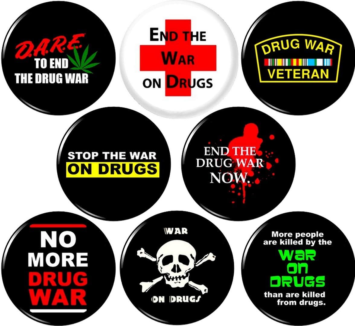 Amazon.com: END THE WAR ON DRUGS 8 NEW 1" inch (25mm) pins buttons ...