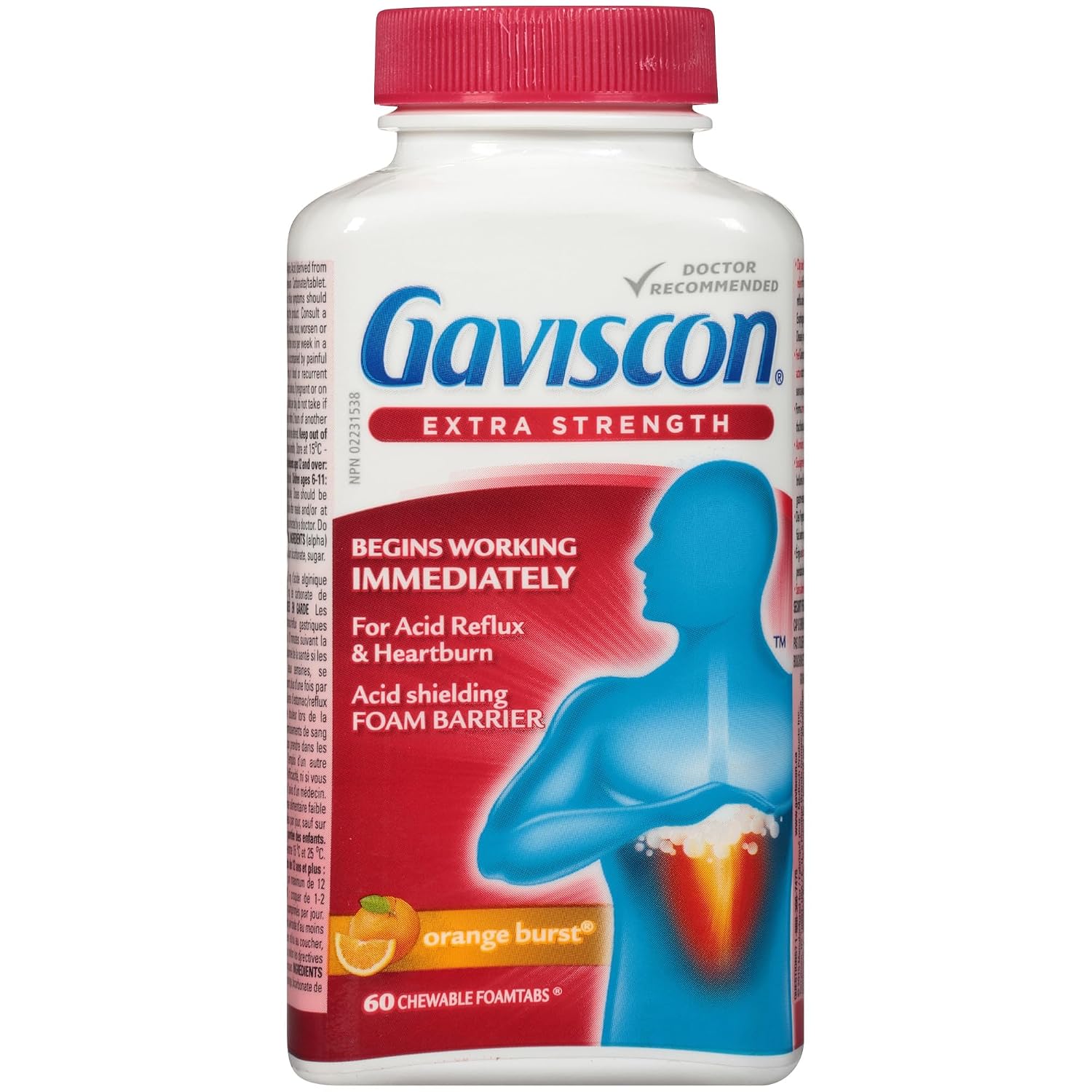 Gaviscon Extra Strength Orange Burst 60 Comprimidos Mastigáveis para ...