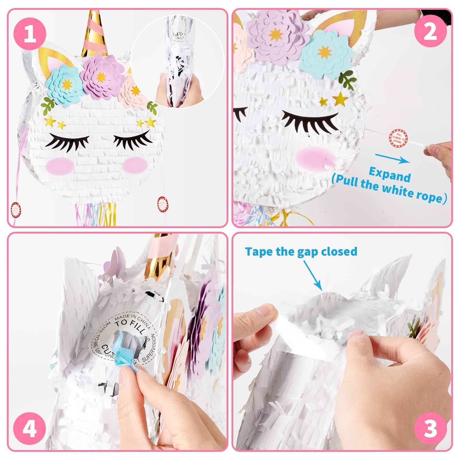 Snapklik.com : Foldable Unicorn Pinata - Unicorn Birthday Party ...