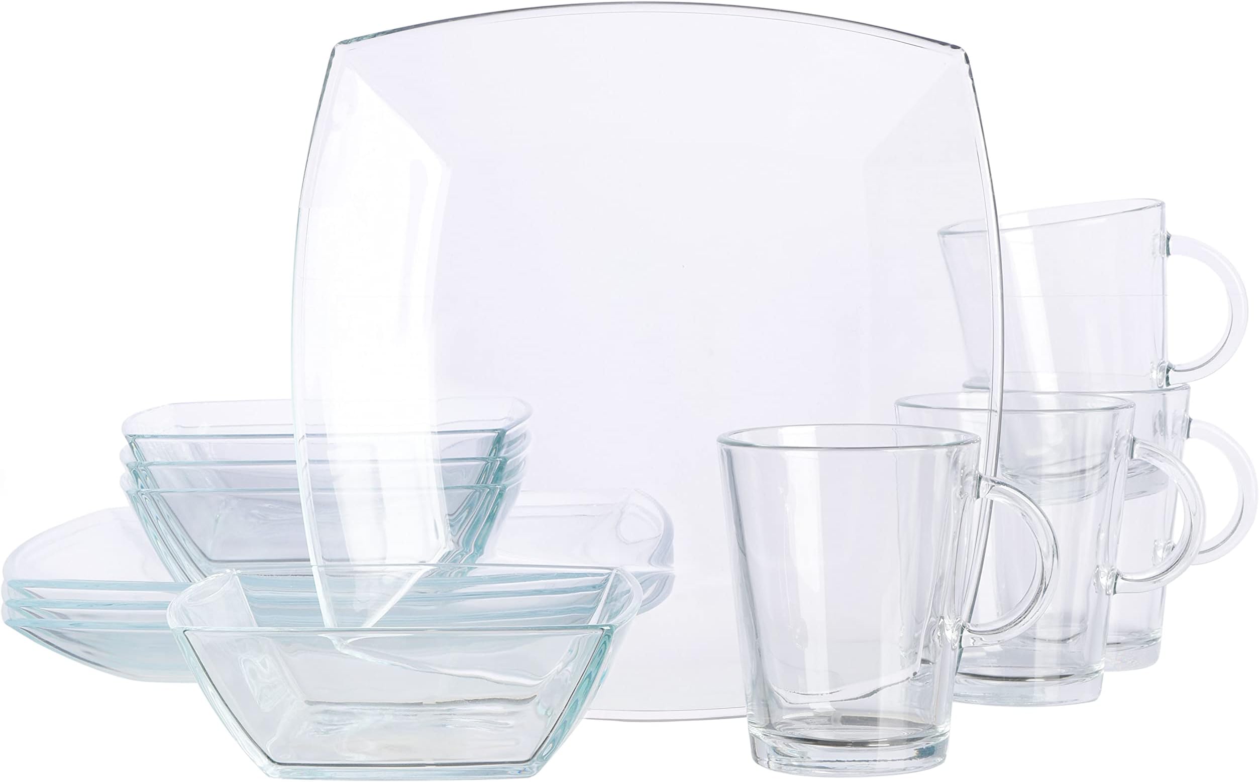 Amazon.com | Gibson Home Clearview Diamond 12 Piece Embossed Glass ...