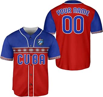 Amazon.com: BUTILY Custom Cuba Jersey Baseball, Personalized Cuba ...