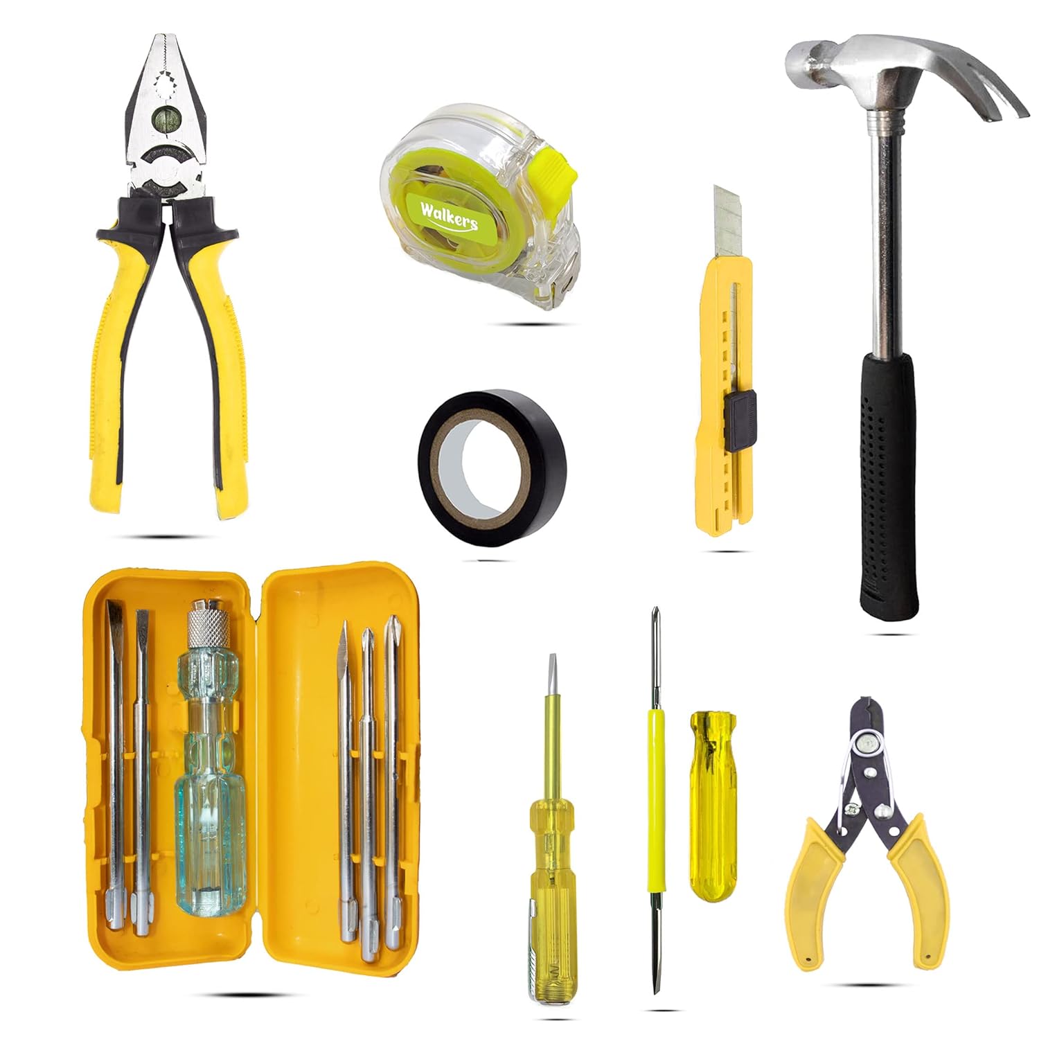 Walkers WKCB81M1 9Pcs Useful Hands Tools Hammer+Combinational Plier+ ...