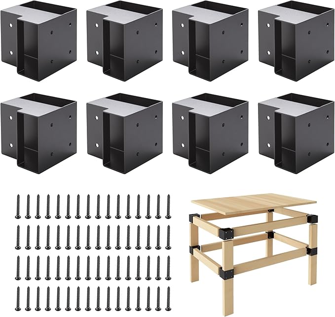 Heavy Duty Workbench Brackets Kit, 8 PCS 3-Way Right Angle Corner ...