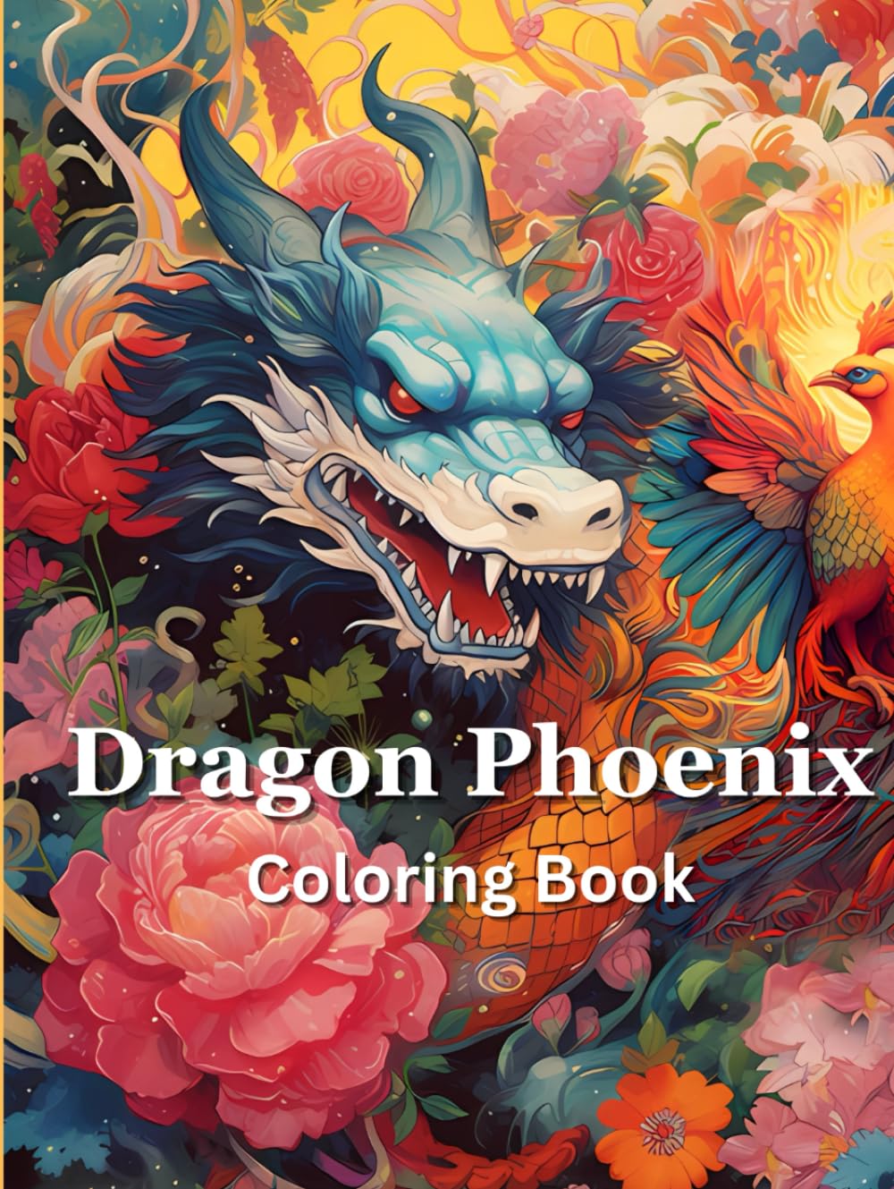 Amazon.com: Dragon Phoenix Coloring Book: Stress Relieving, Therapeutic ...