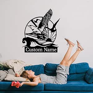 Amazon.com: Personalized Seagull Metal Wall Decor, Custom Seagull Metal ...
