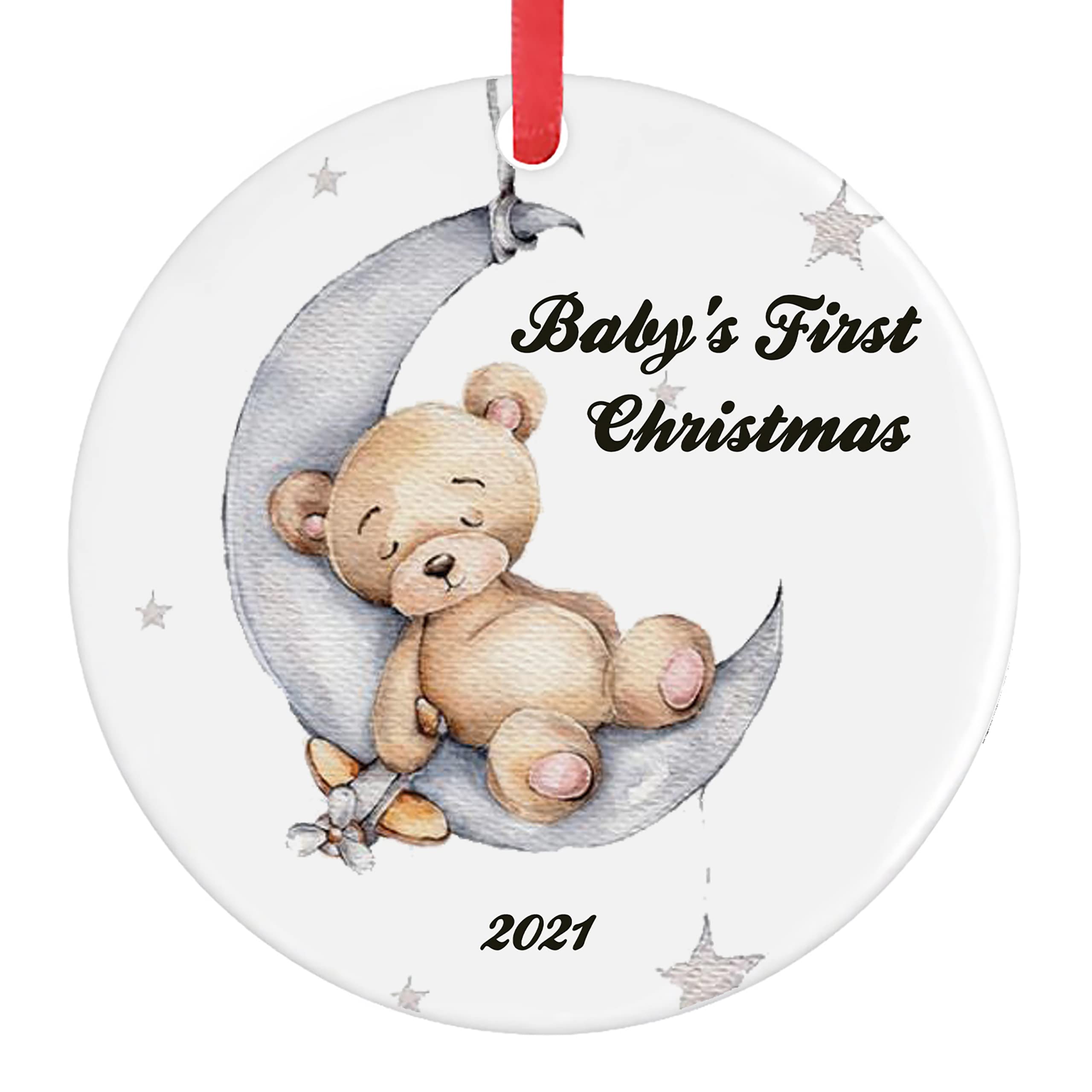 Snapklik.com : Bear Baby Christmas Ornament 2021 Babys First Keepsake ...