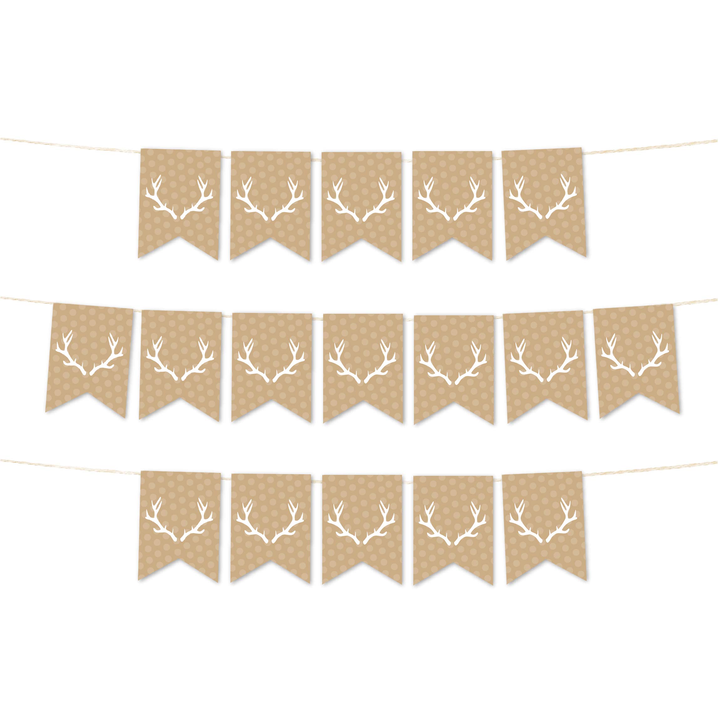 Amazon.com: Andaz Press Hanging Pennant Party Banner with String, Tan ...