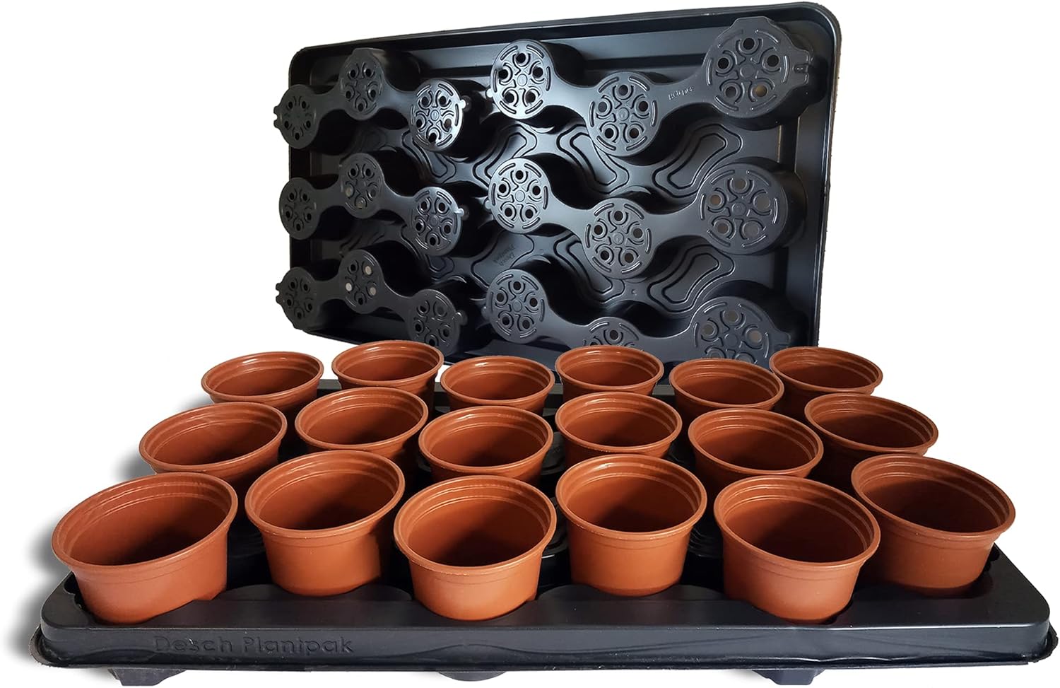 Elixir Gardens 9cm Full Size Terracotta Plastic Plant/Flower Pots with ...