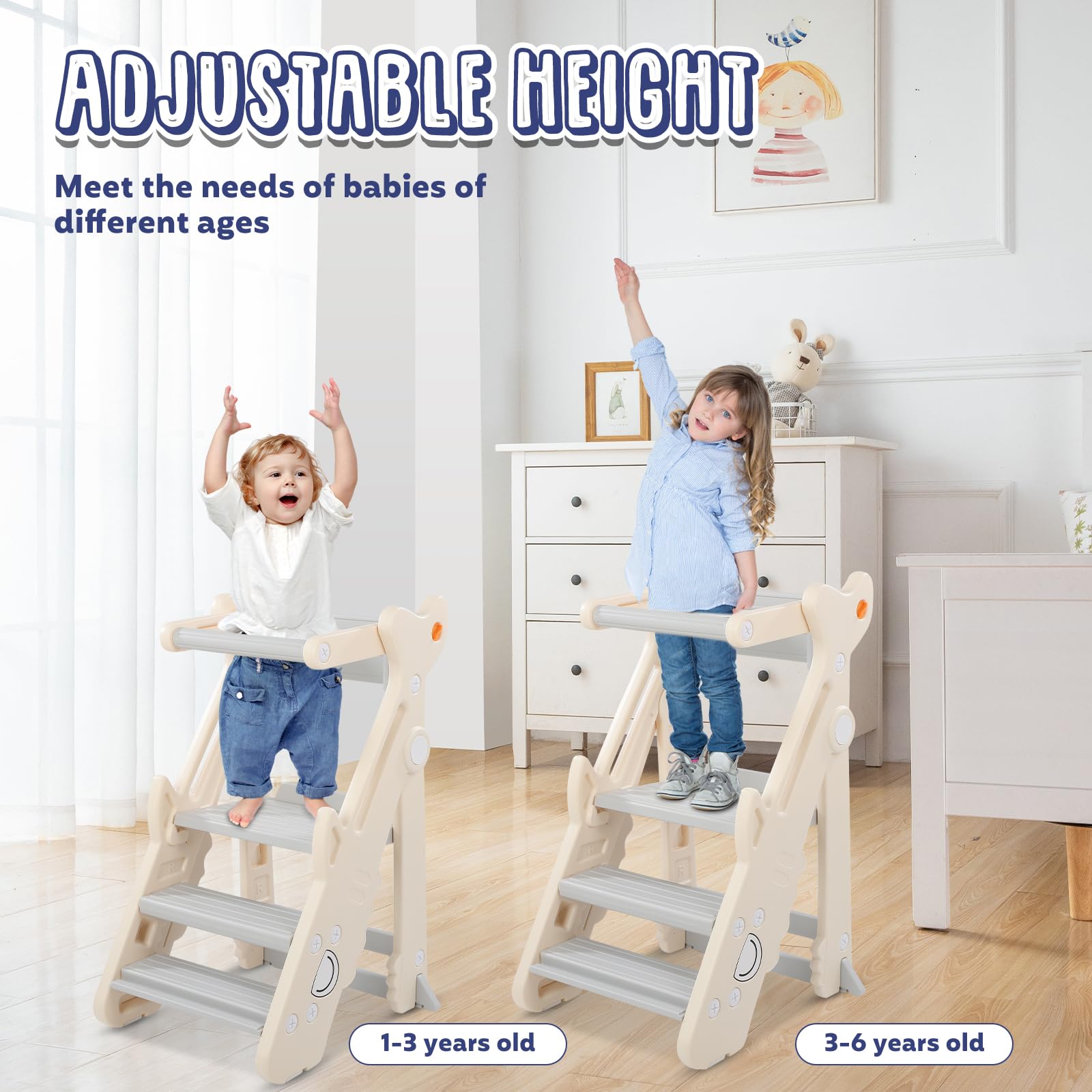 Snapklik.com : Foldable Toddler Tower, Toddler Kitchen Step Stool ...