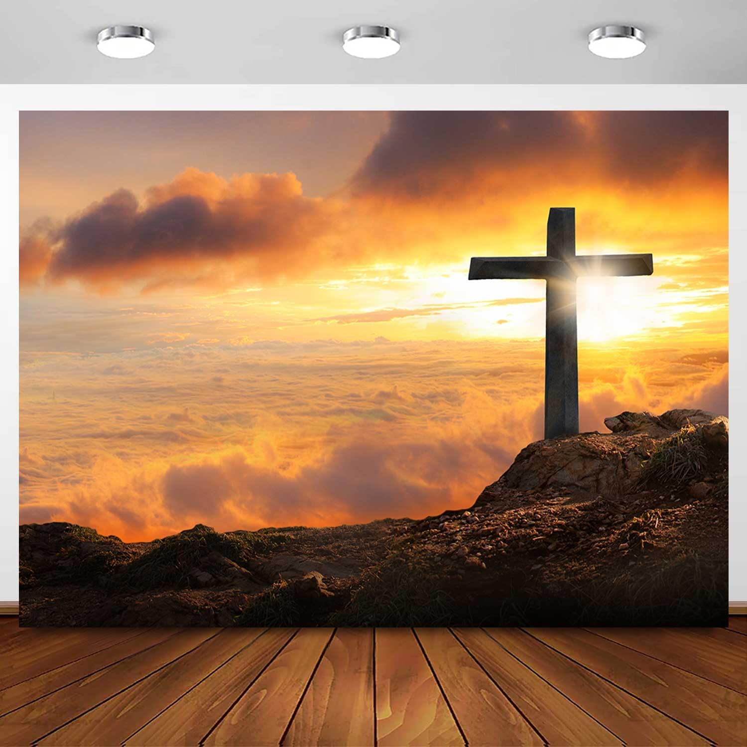 Amazon.com : Jesus Christ Cross Backdrops Sepulcher Lord Pray Church ...