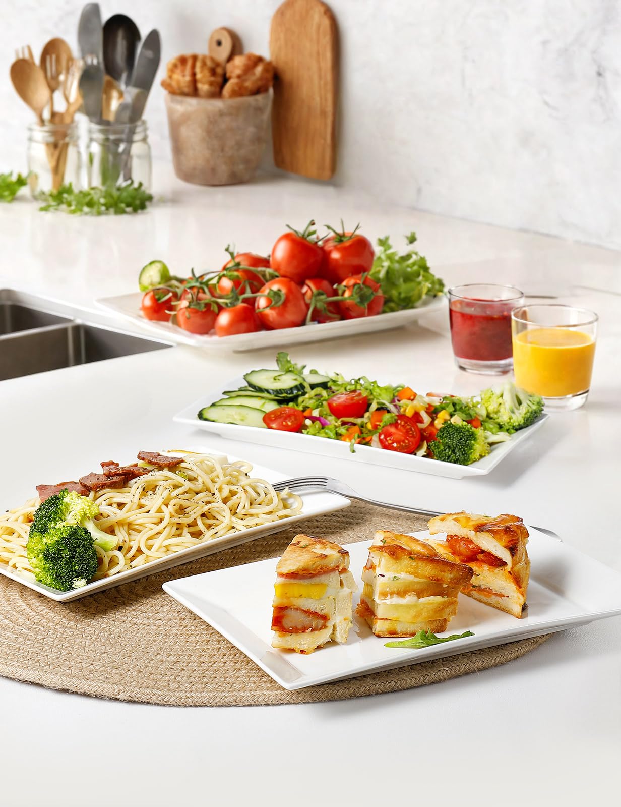 Snapklik.com : 10" Serving Platters And Trays, White Serving Platters ...