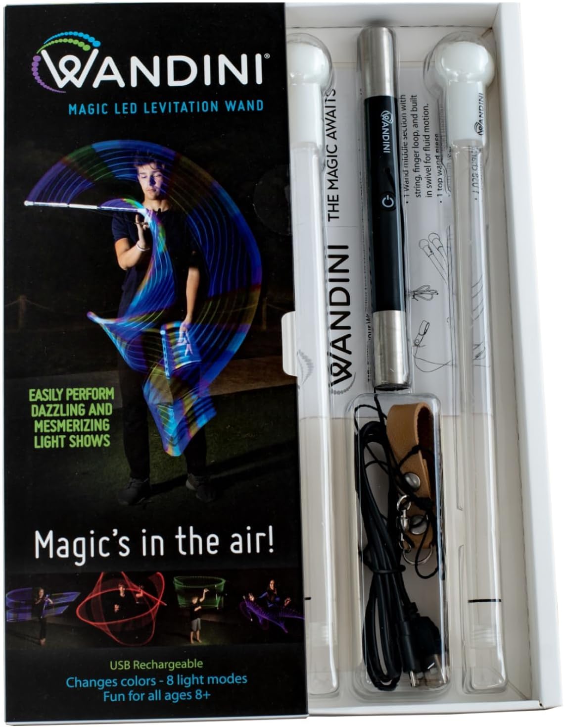 Amazon.com: Wandini Glow.0 Magic Wand Collapsible LED Levitation Wand ...