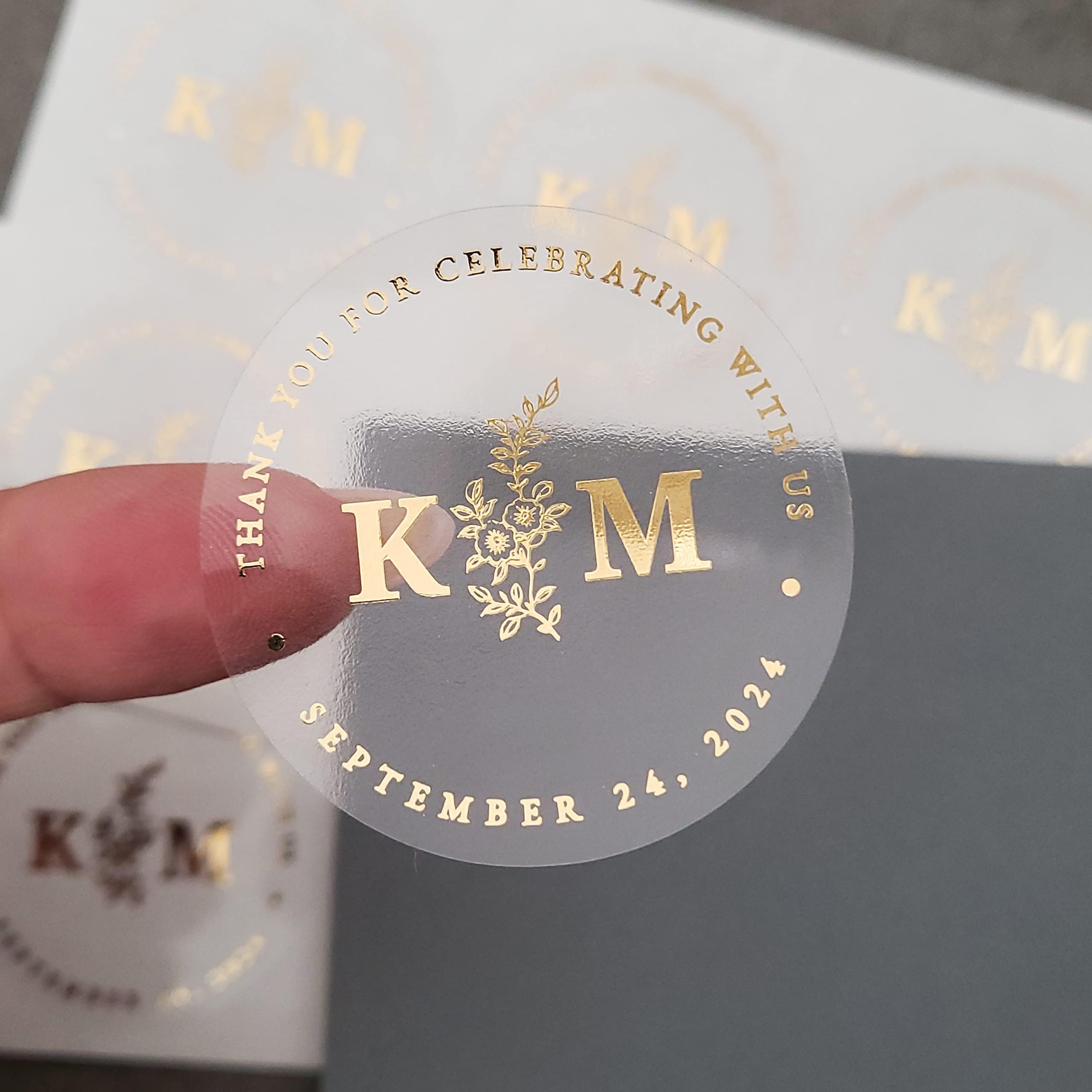 Amazon.com: XOXOKristen Personalized Wedding Stickers with Gold Foil ...