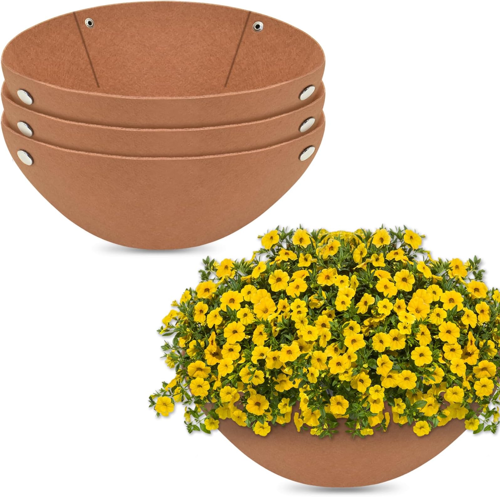 Amazon.com: SMART POT NoCoco Liner Fabric Hanging Basket Liner 3 Pack ...