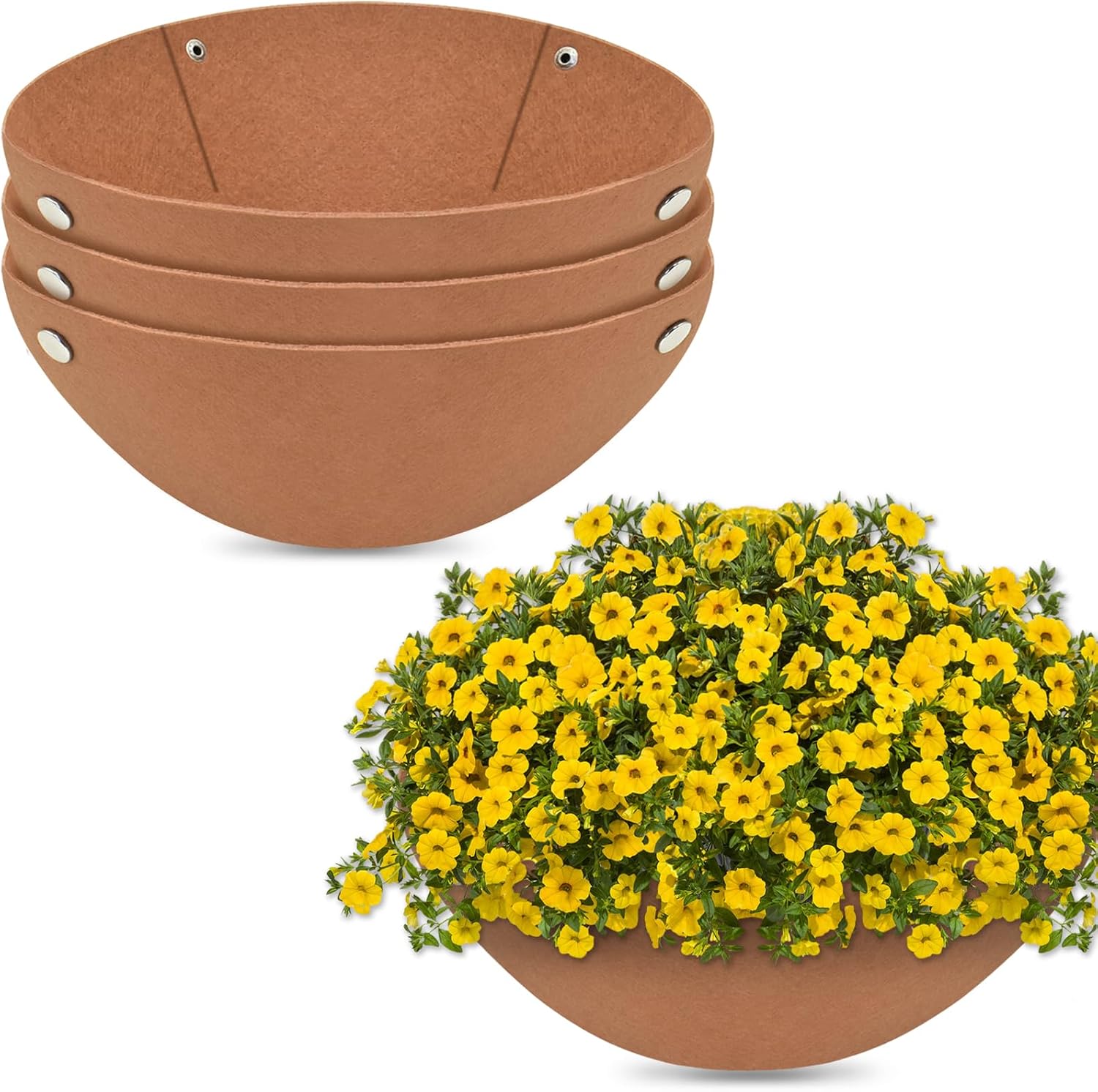 Amazon.com: Halatool 4PCS 14 Inch Felt Hanging Basket Liners Round ...