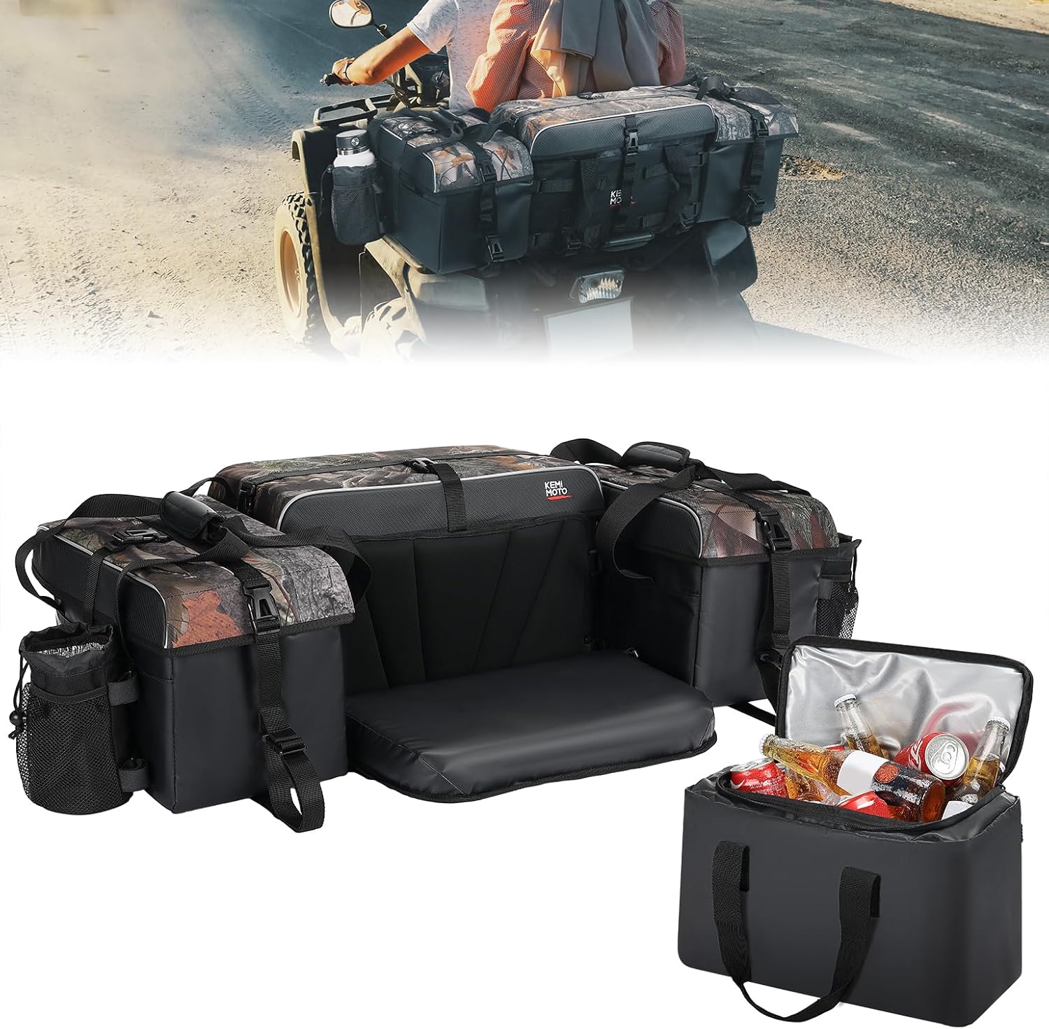 KEMIMOTO ATV Storage Bags With Cooler Bag, 76L Larger ATV Bags Rear ...