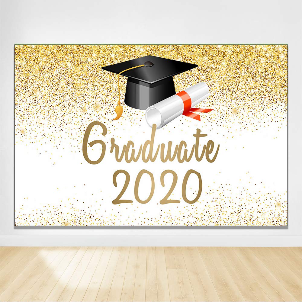 Felizotos Glitter Gold Congrats Grad Backdrop 2021 Graduation Photo ...