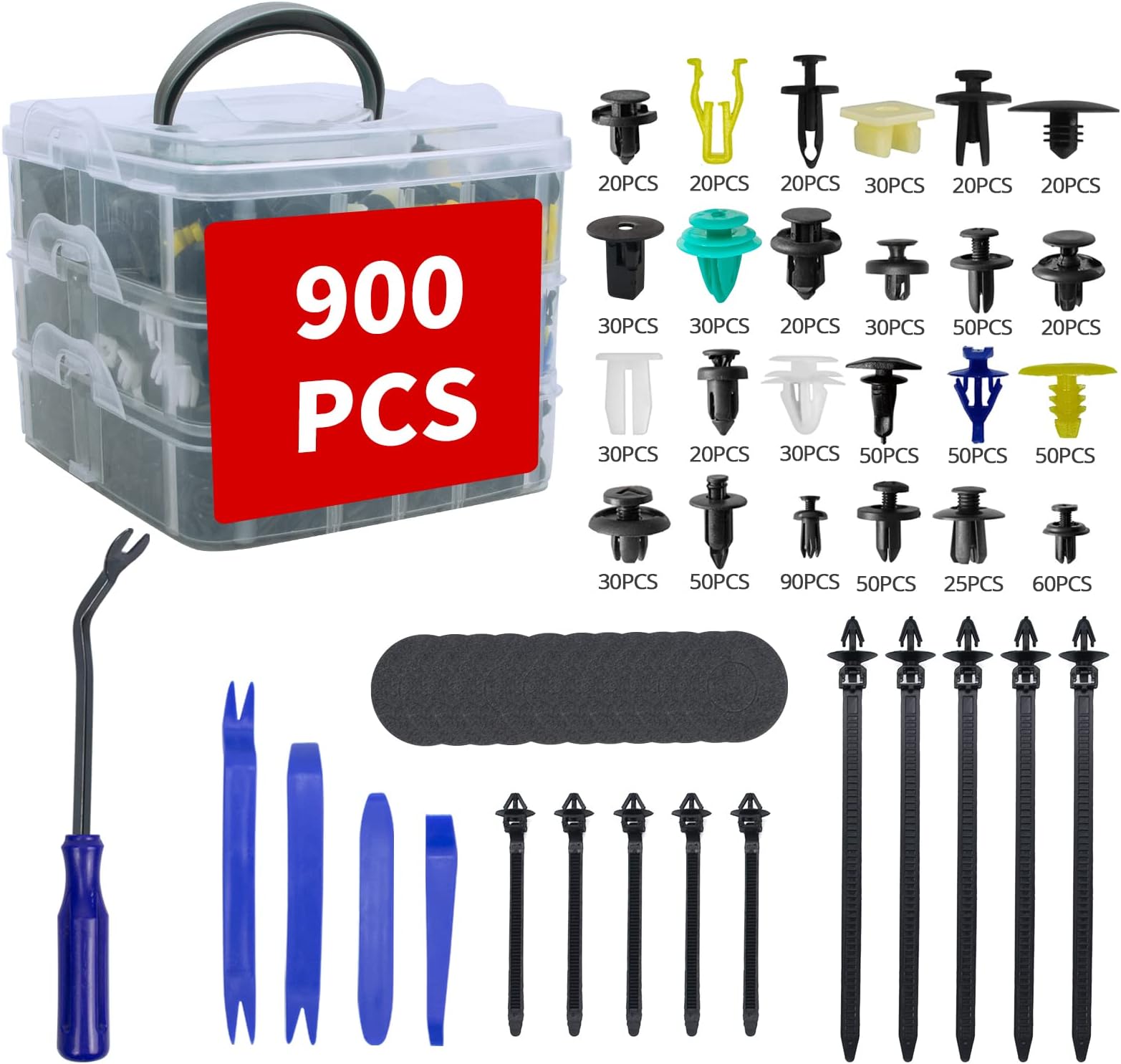 Amazon.com: 240 Pcs Push Retainer Clips Kit,Great Assortment of Push ...