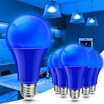 Blue Light Bulbs, 100W Equivalent LED Colored Light Bulbs, 13W A21 Blue ...