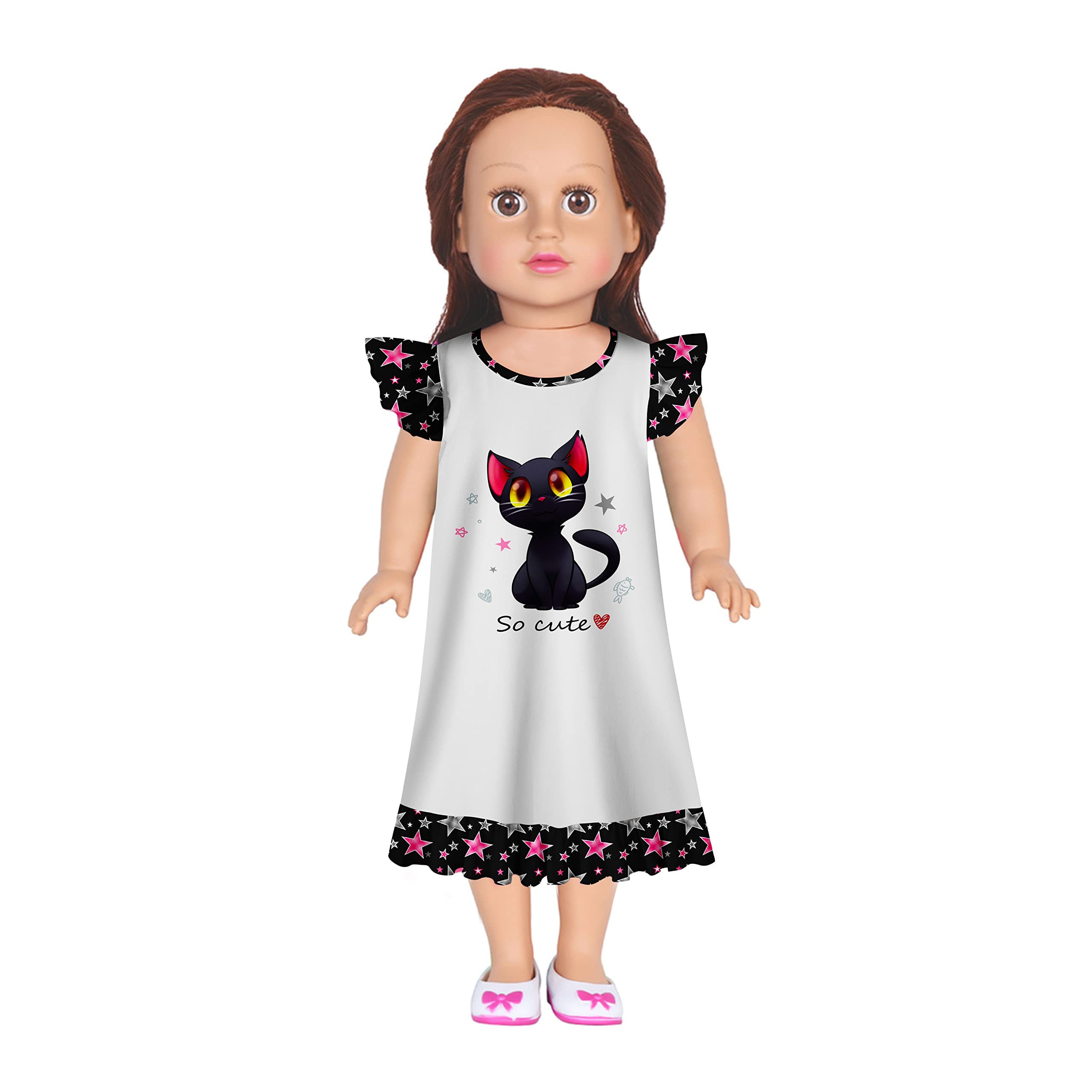 Snapklik.com : Matching Doll And Girl Nightgown Flutter Short Sleeves ...