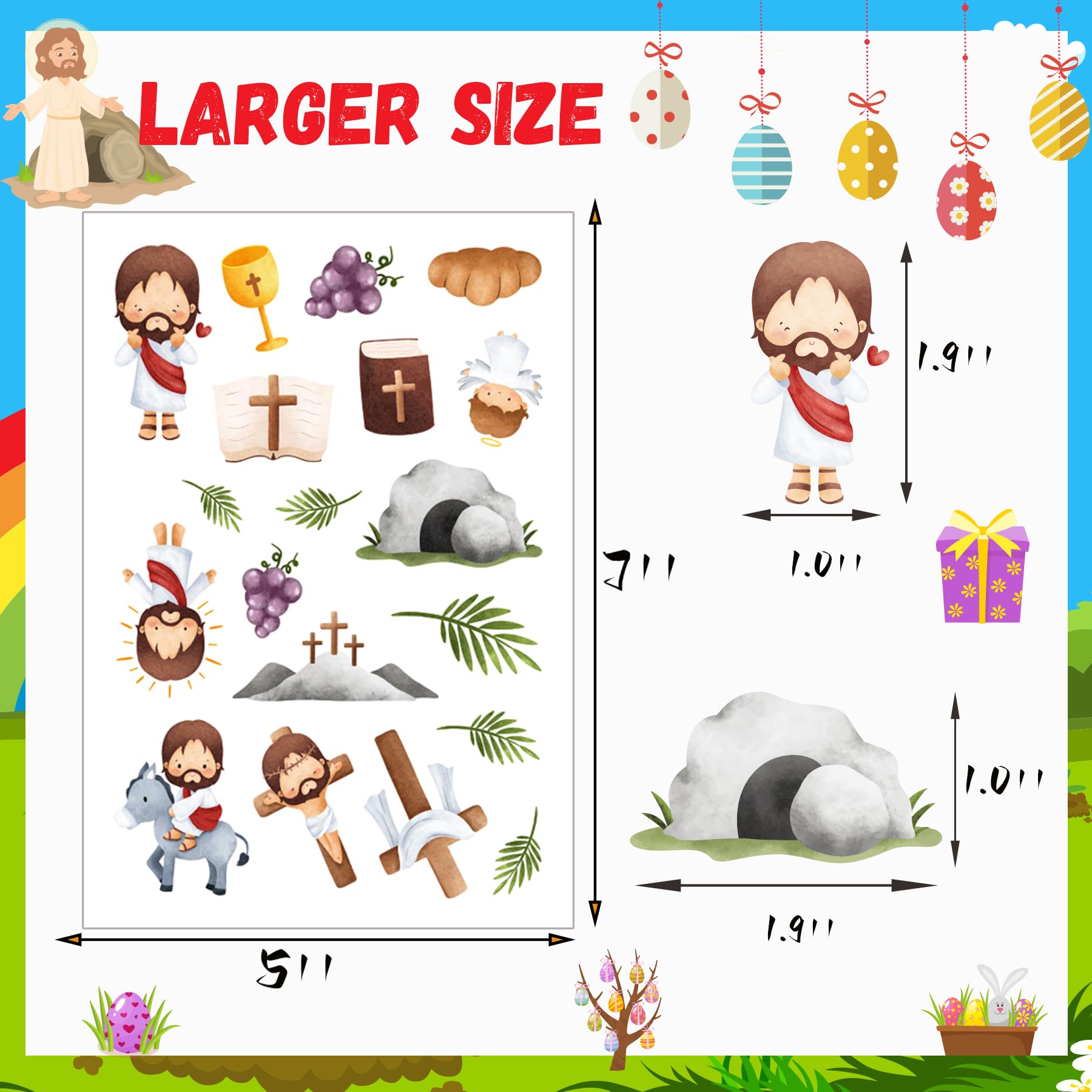 Snapklik.com : Easter Stickers Religious He Is Risen Stickers 585pcs ...
