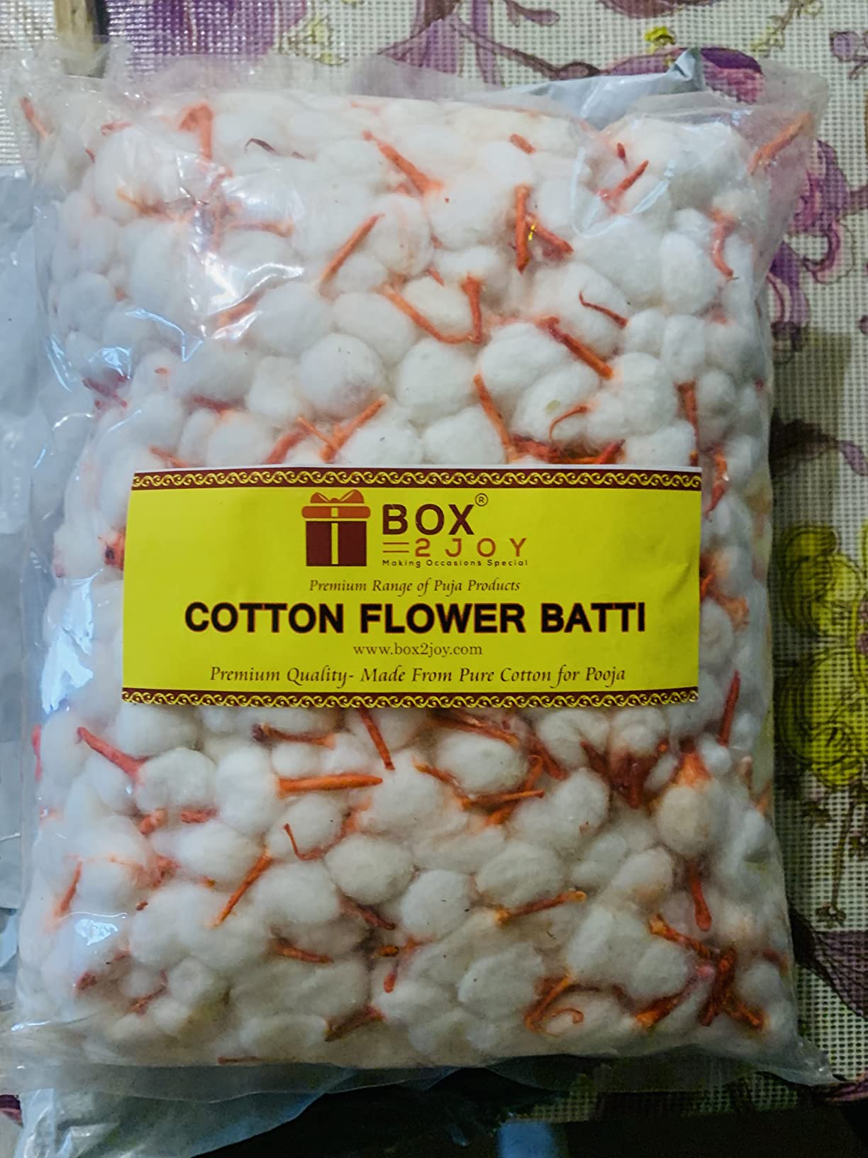 Box2Joy - Round Cotton Wicks for Diya, GOL Batti for Puja with Kesar ...