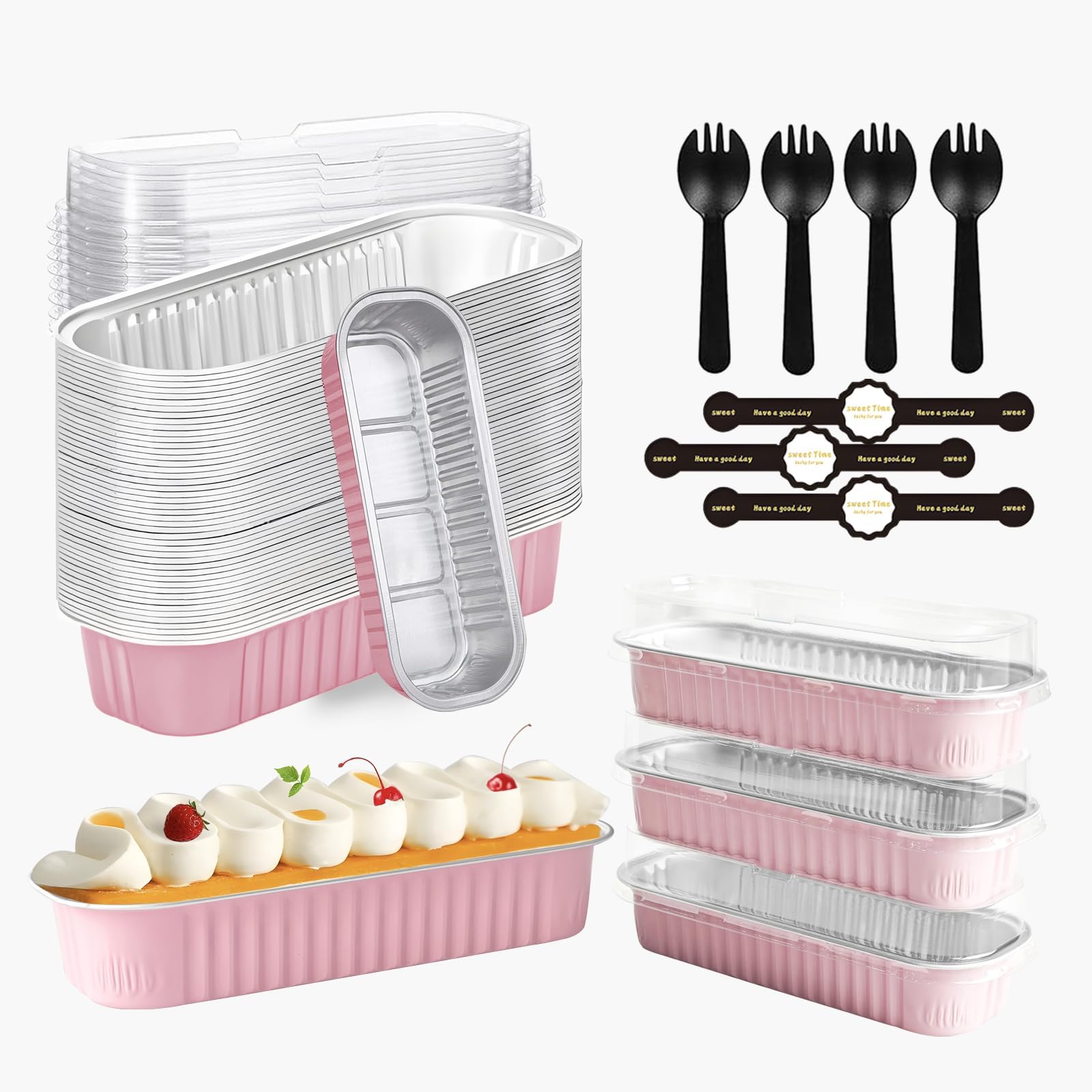 Amazon.com: LNYZQUS Aluminum Foil Mini Loaf Pans With Lids 50 Pack, 6 ...