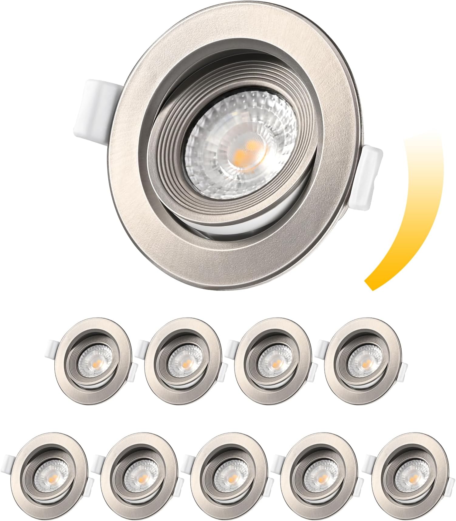 EDISHINE Spot LED Encastrable Dimmable 3000K Blanc Chaud, 400 Lumens ...