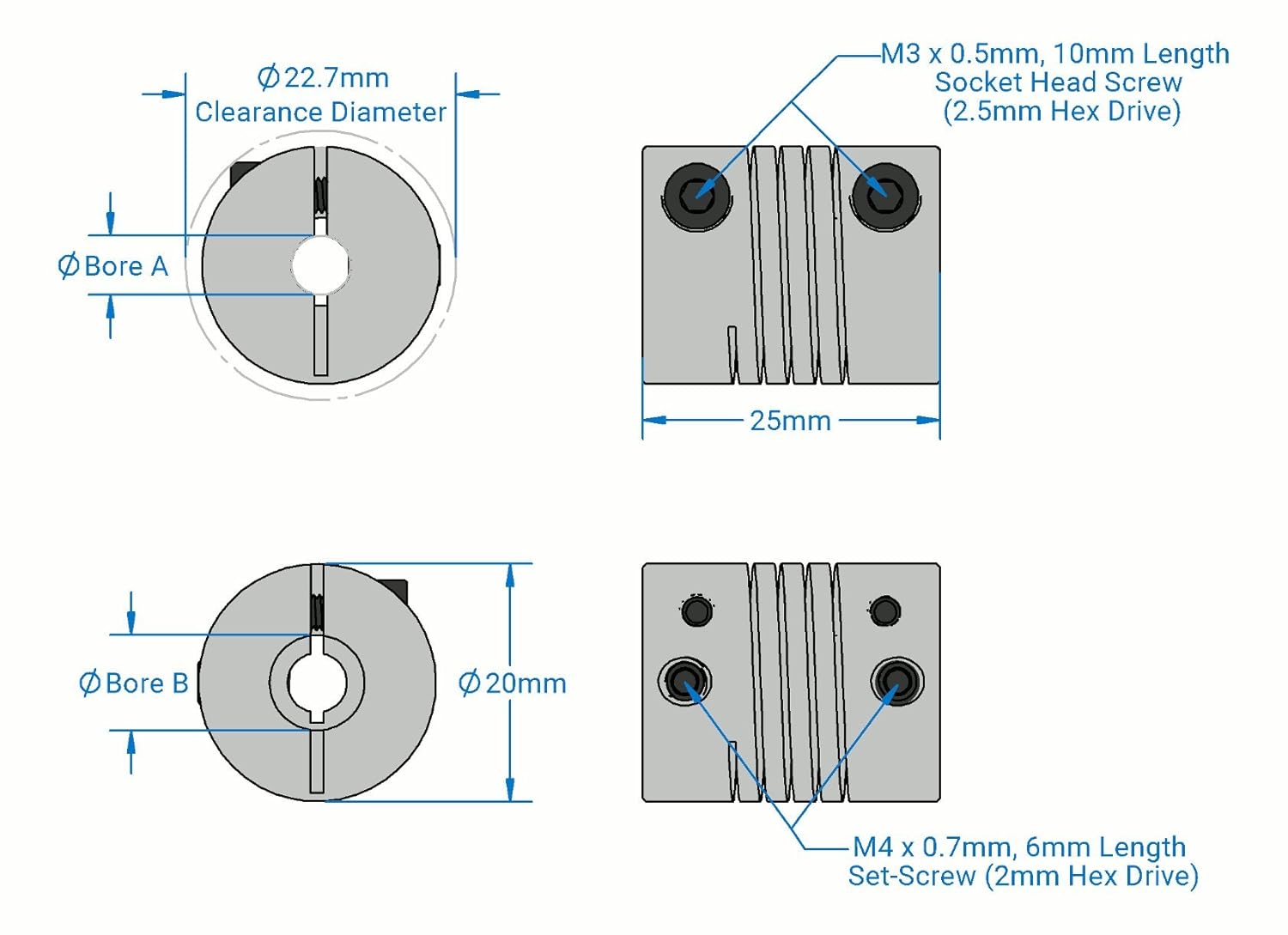 Power Transmission Products 5/8 inch Outside Diameter by 7/8 inch Long ...