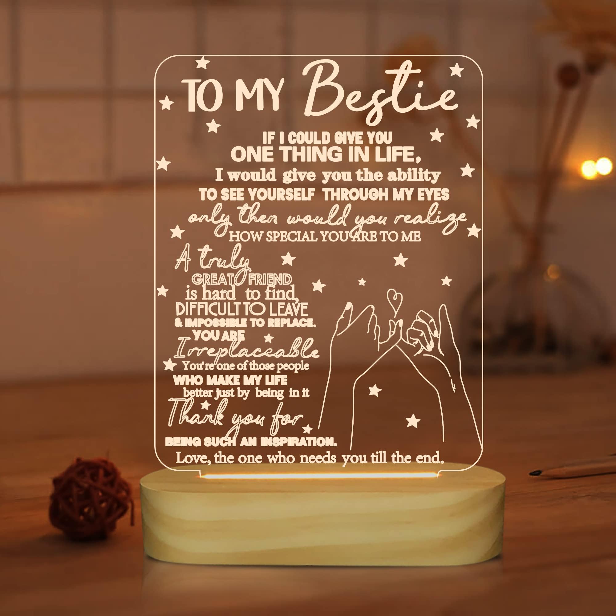 to My Bestie Gifts,3D Illusion Lamp I Love You Friends Night Light for ...
