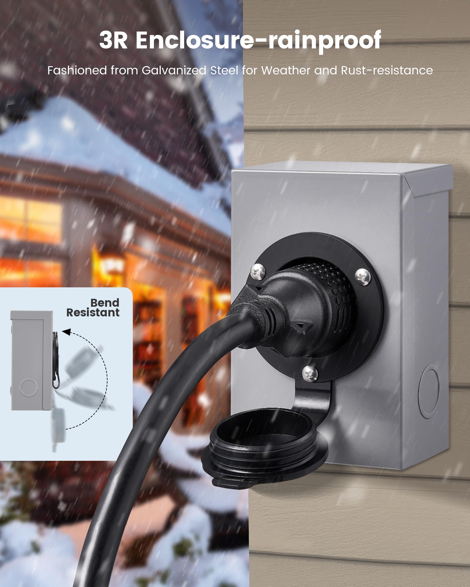 Snapklik.com : 30 Amp Generator Inlet Box, NEMA L14-30P Power Inlet Box ...