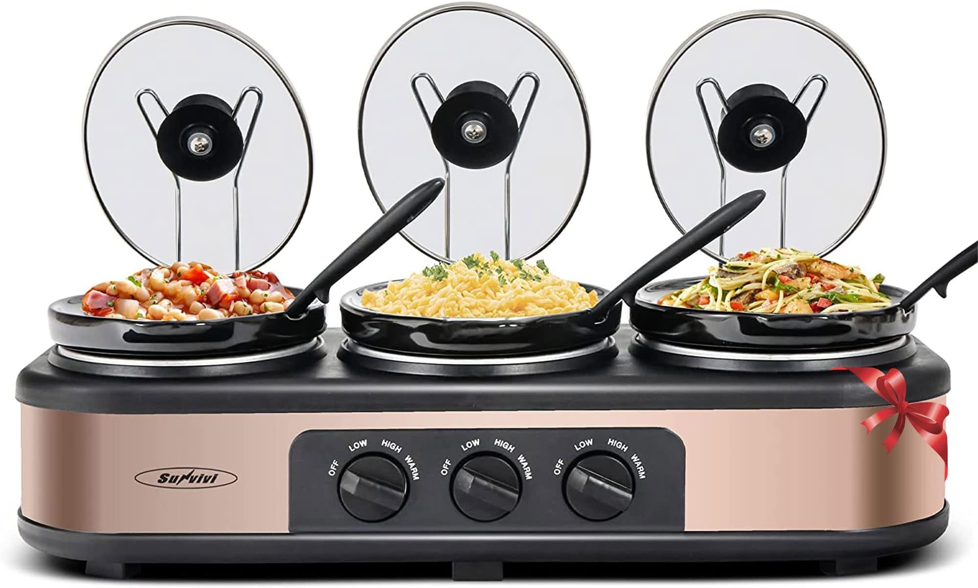 Amazon.com: TRU Triple Buffet Server, 3 2-1/2-Quart Removable Inserts ...