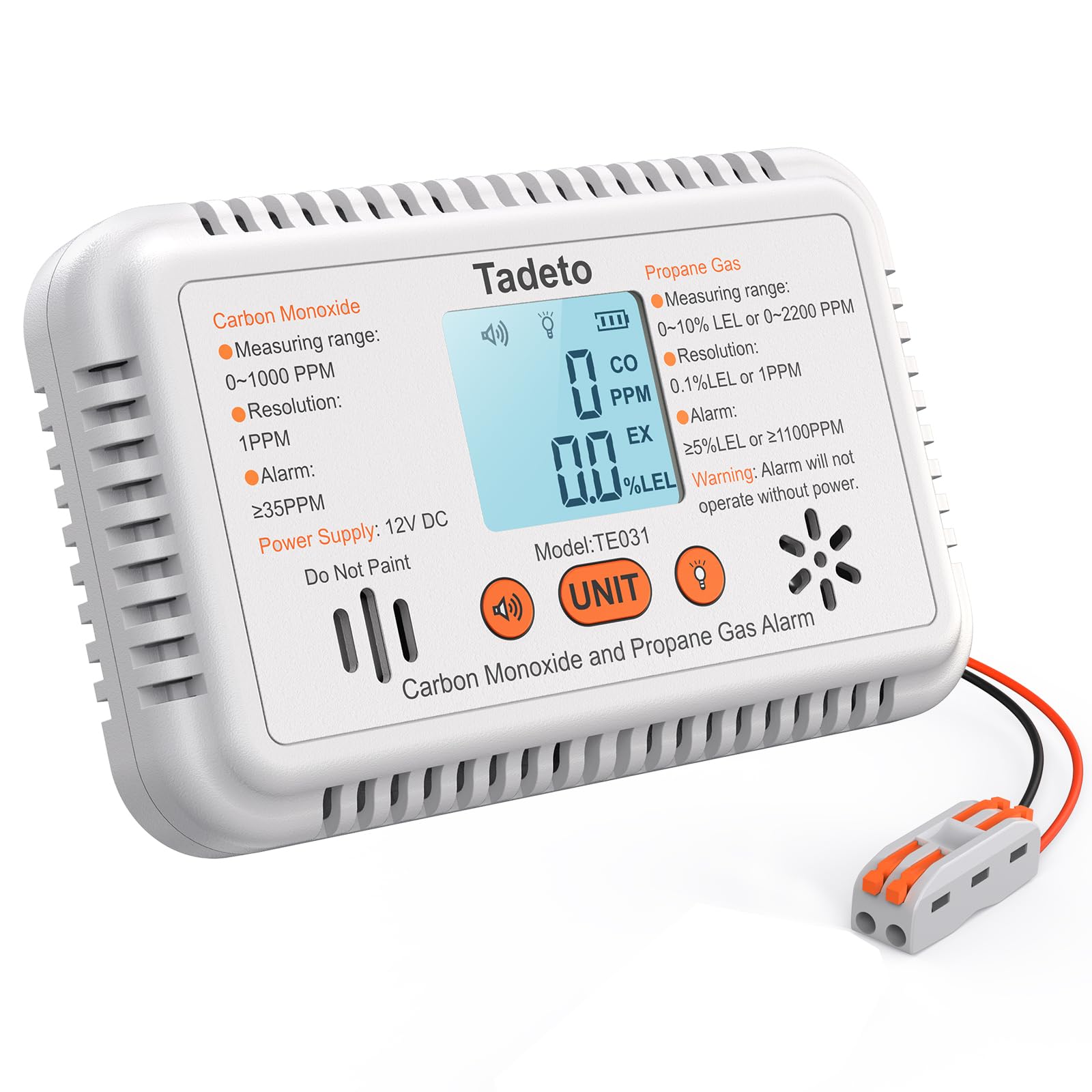Snapklik.com : Tadeto RV Carbon Monoxide And Propane Gas Alarm, 12V DC ...