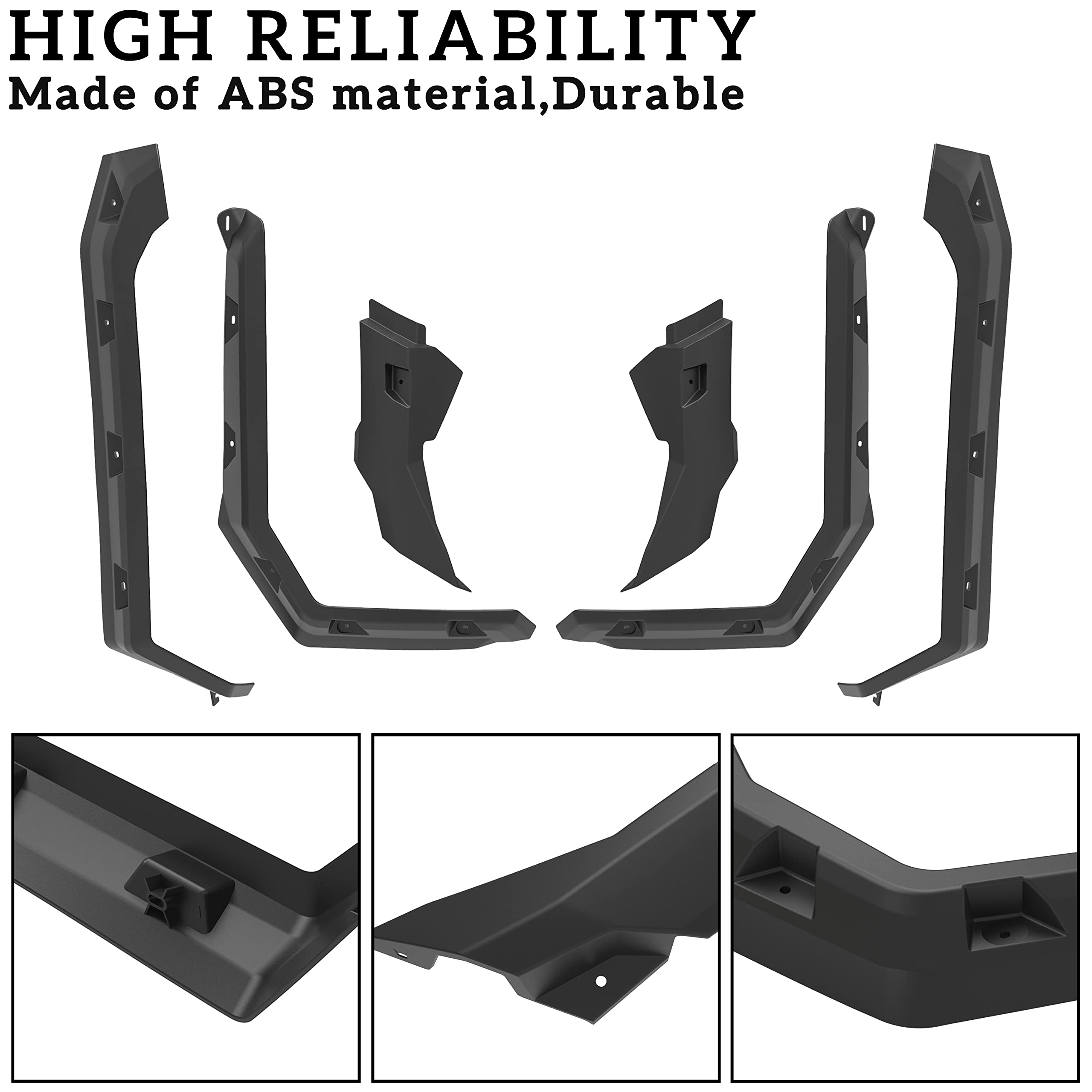 SAUTVS Sport Fender Flares for Can Am Defender HD5 HD8 HD10, Heavy Duty ...