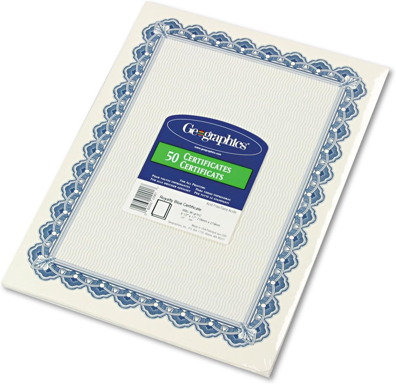 Amazon.com : Geographics 22901 Parchment Paper Certificates, 8-1/2 x 11 ...