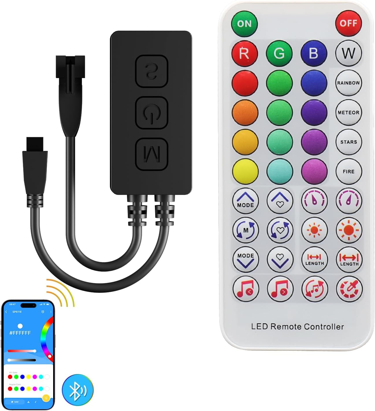 Amazon.com: GINGSOW SP611E Bluetooth Music LED Controller for 1903B ...