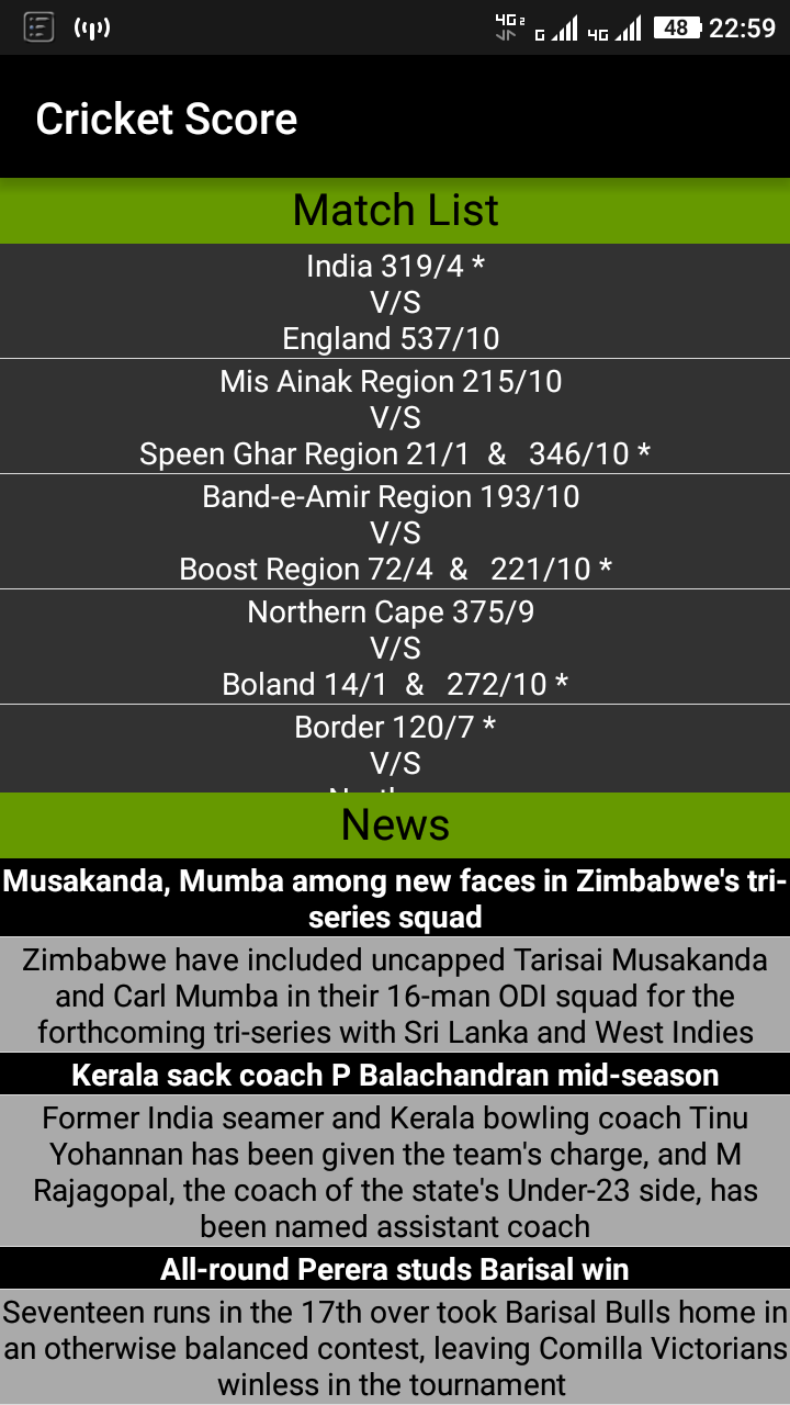 Cricket Score - App on Amazon Appstore