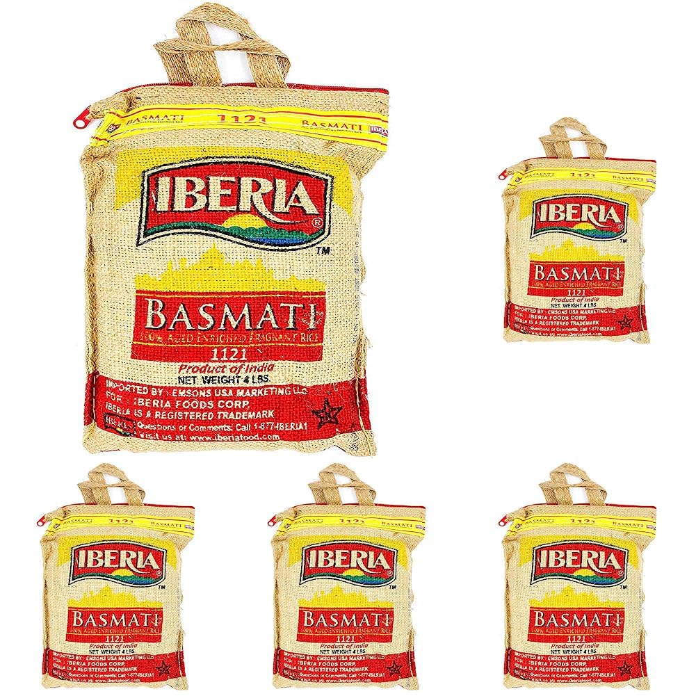 Amazon.com : Iberia Premium Aged Indian Basmati Rice, 4 Pounds (Pack of ...