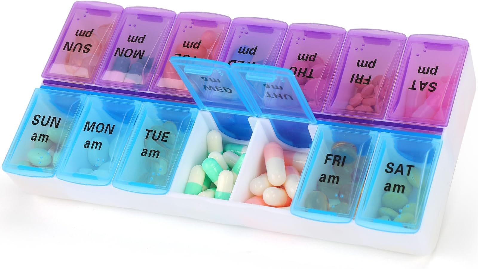 Amazon.com: Apex Twice-A-Day Weekly Pill Organizer, Weekly Pill ...