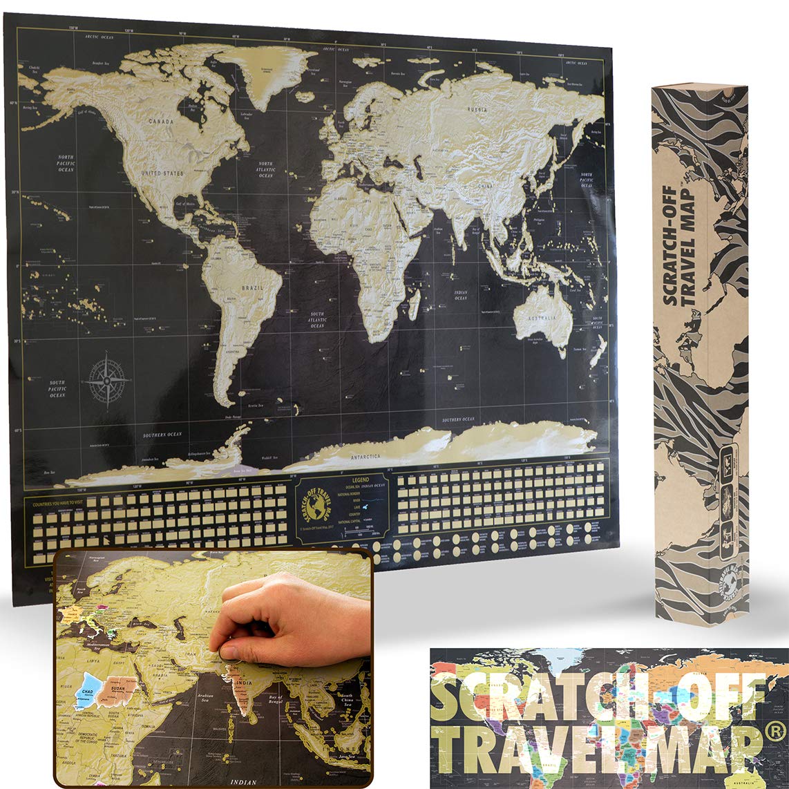 Buy Scratch Off of The World XL (33 x 23 inch) - Made in Europe - Black ...