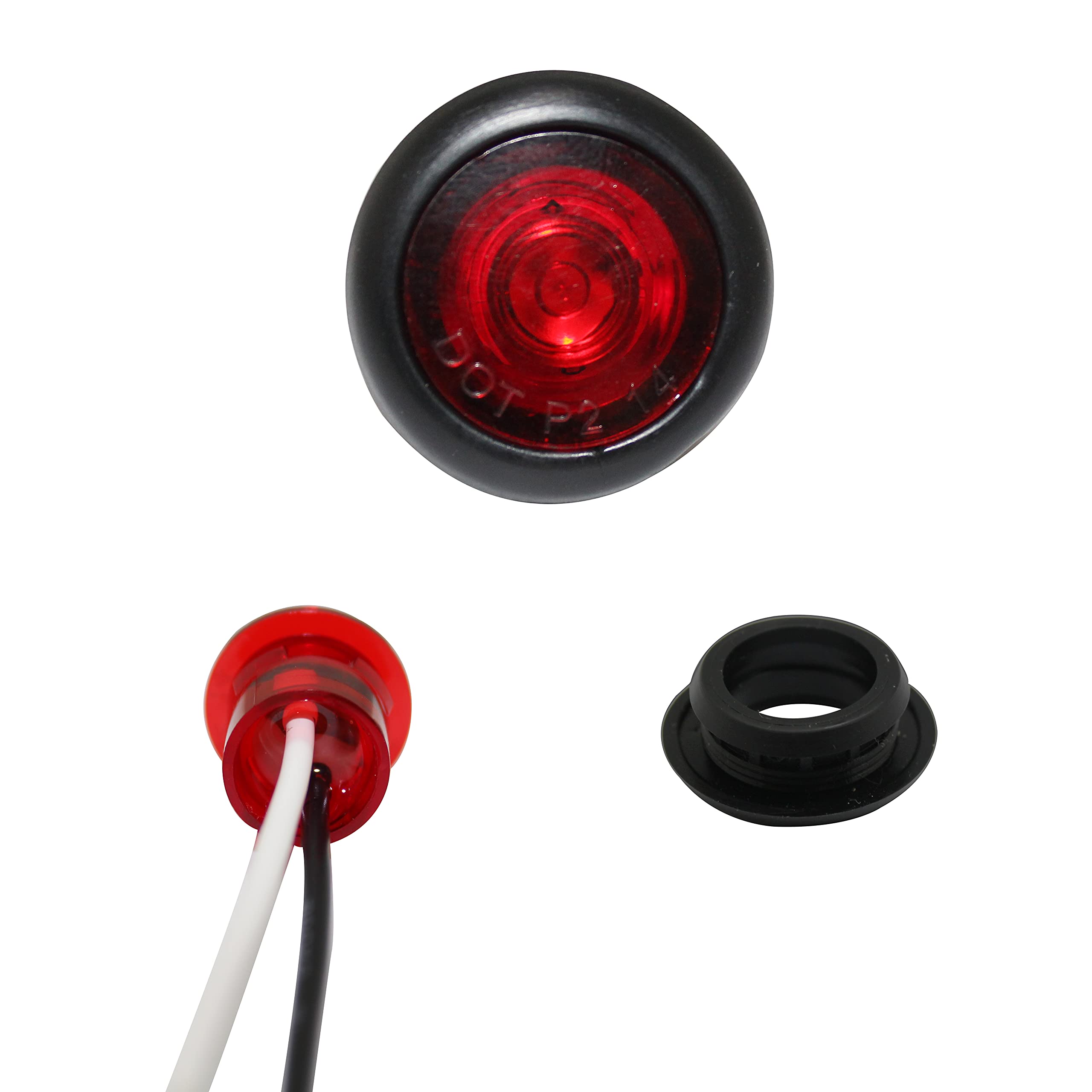 Snapklik.com : MAXXHAUL 50572 10-Pack 3/4" LED Round Red Clearance ...