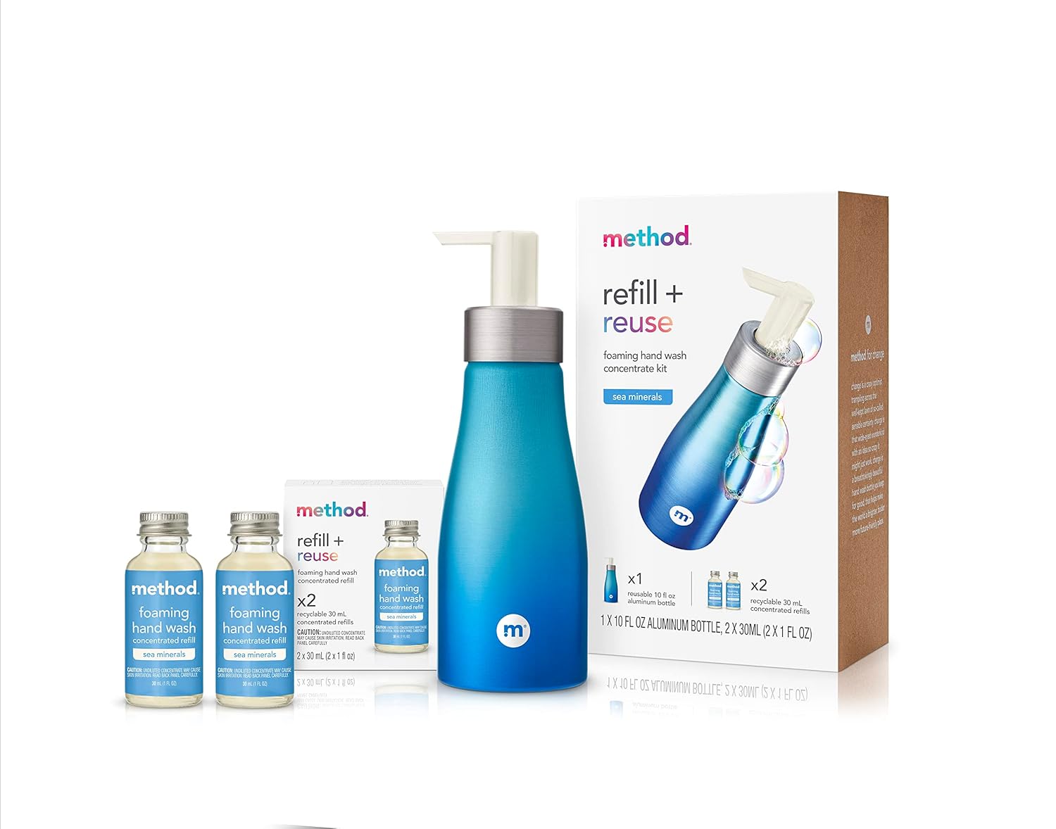 Amazon.com: Method Foaming Hand Wash Concentrates Starter Kit, Sea ...