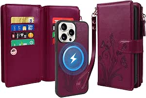 Amazon.com: Lacass for iPhone 15 Pro Case Wallet,Compatible with MagSafe 2 in 1 Magnetic ...