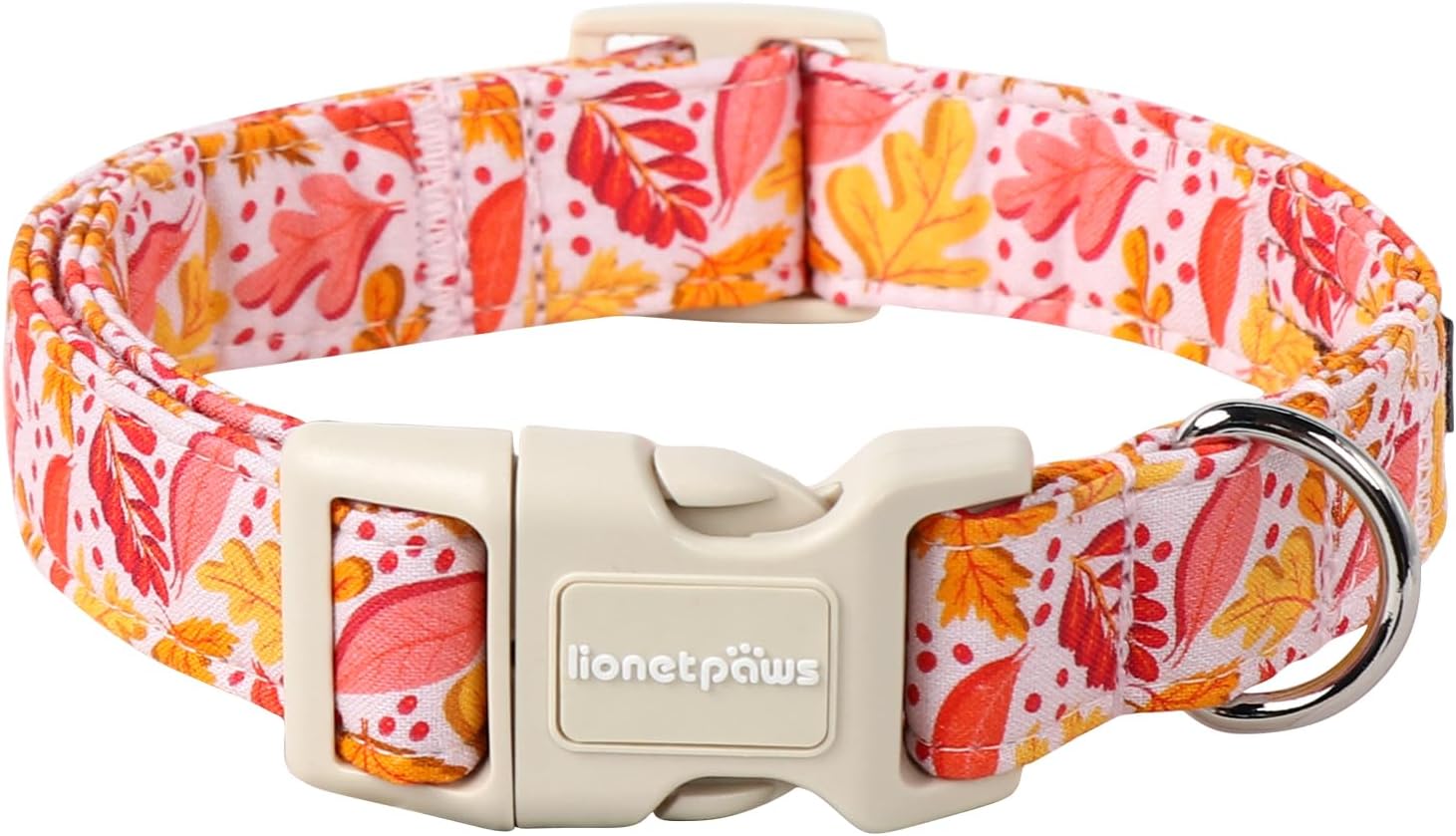 Amazon.com : Lionet Paws Dogs Collar F, Pink Yellow Leaves Puppy ...