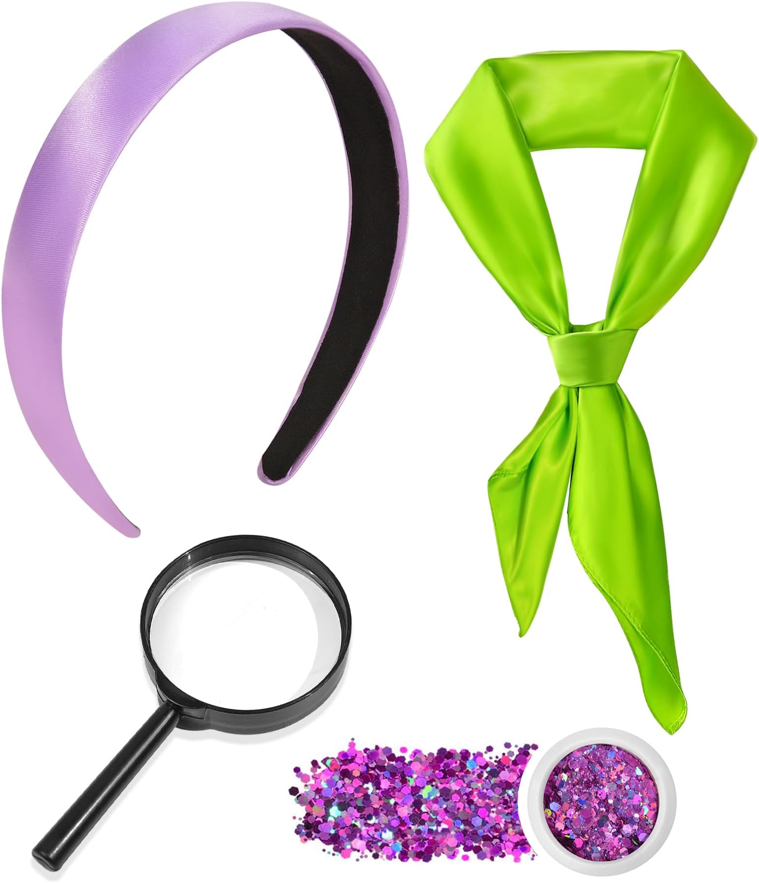 Amazon.com: Purple Headband and Green Scarf for Women Halloween Costume ...