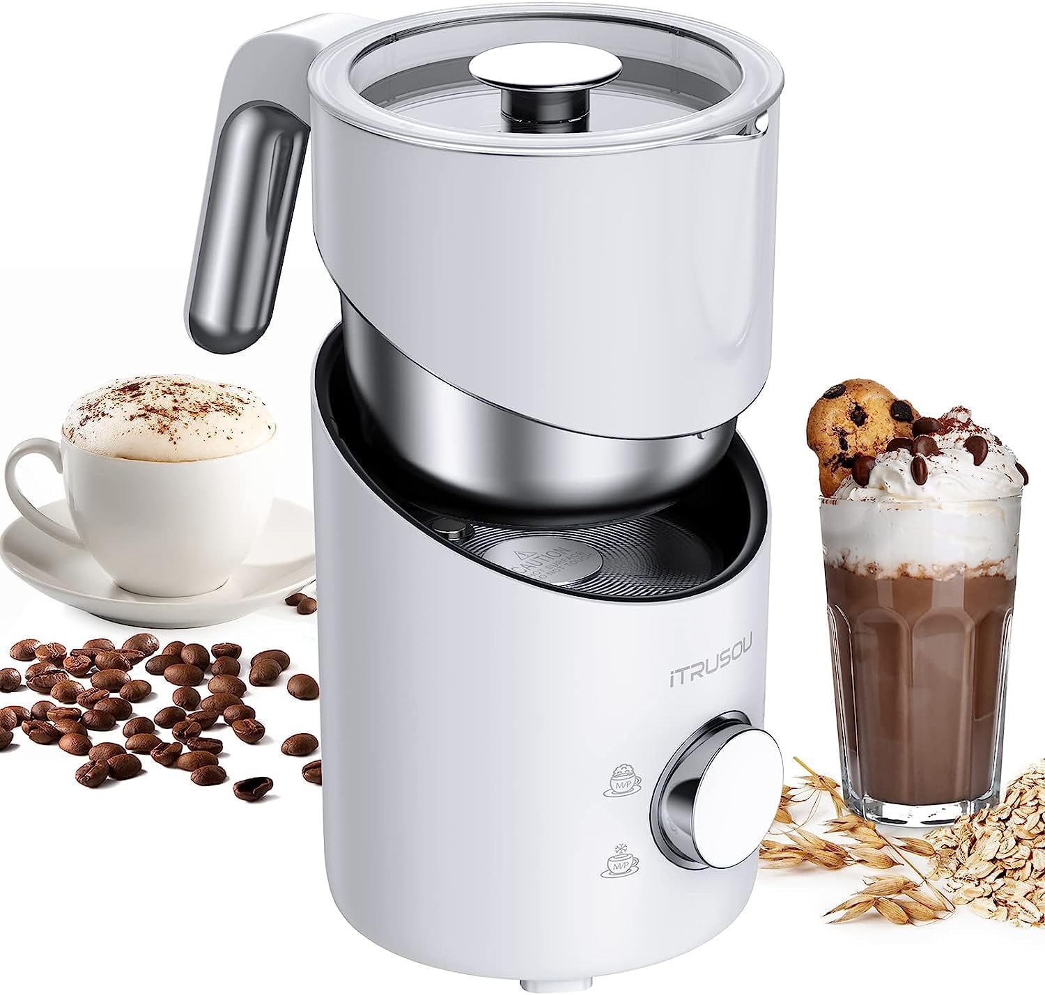 iTRUSOU Montalatte Elettrico per Cappuccino Cappuccinatore Elettrico ...