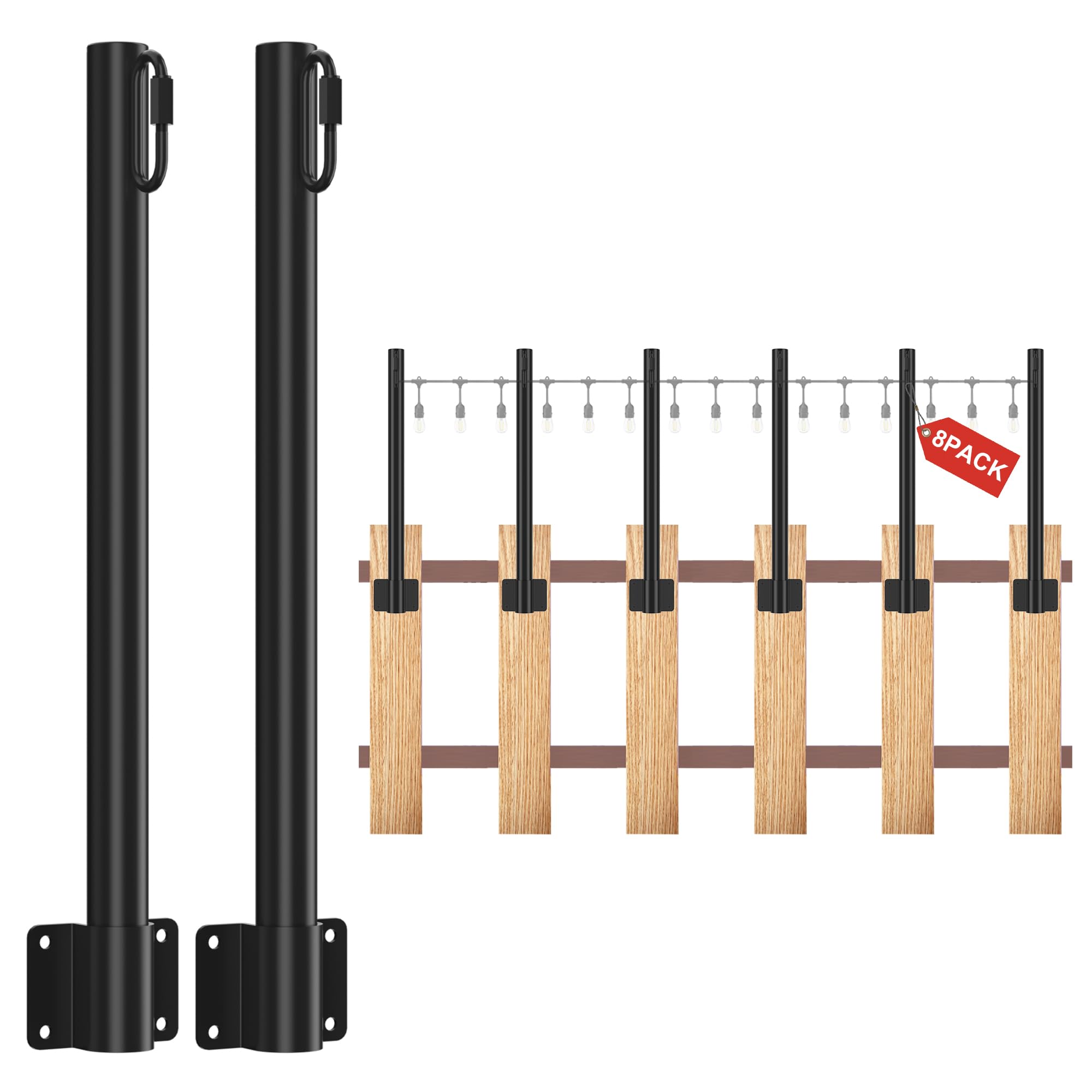 Amazon.com: Suchtale 8 Pack 1.3 FT String Light Poles, Suspension ...