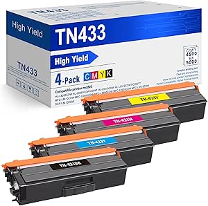 Amazon.com: High Yield TN433 Toner Replacement for Brother TN 433 TN-433 MFC-L8900CDW MFC ...