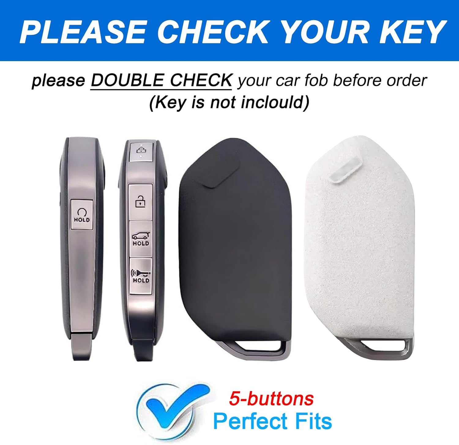 Montague Key Fob Cover for KIA with Leather Keychain, Premium TPU Key ...